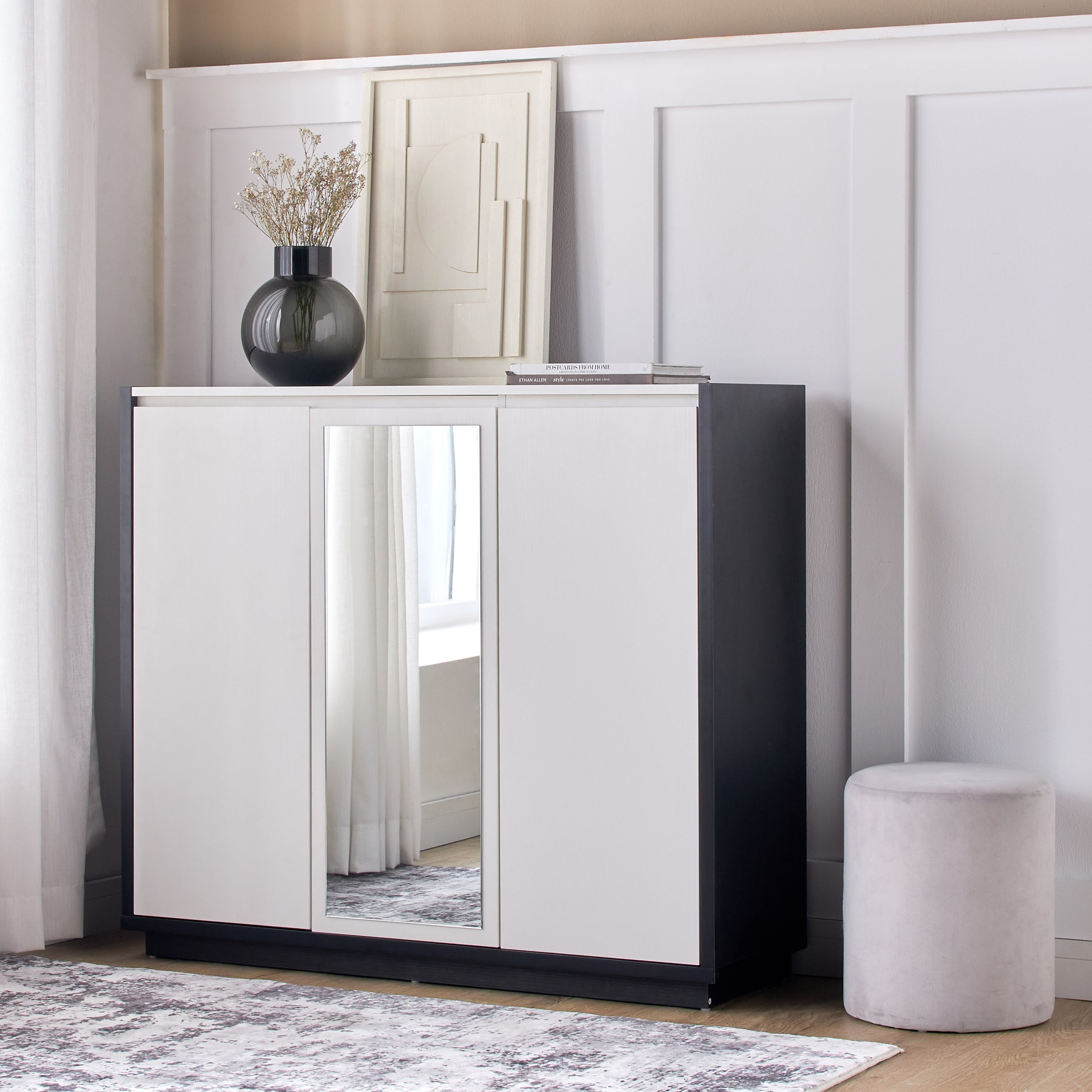 Shop Charcoal 25 Pair Shoe Cabinet Home Centre UAE