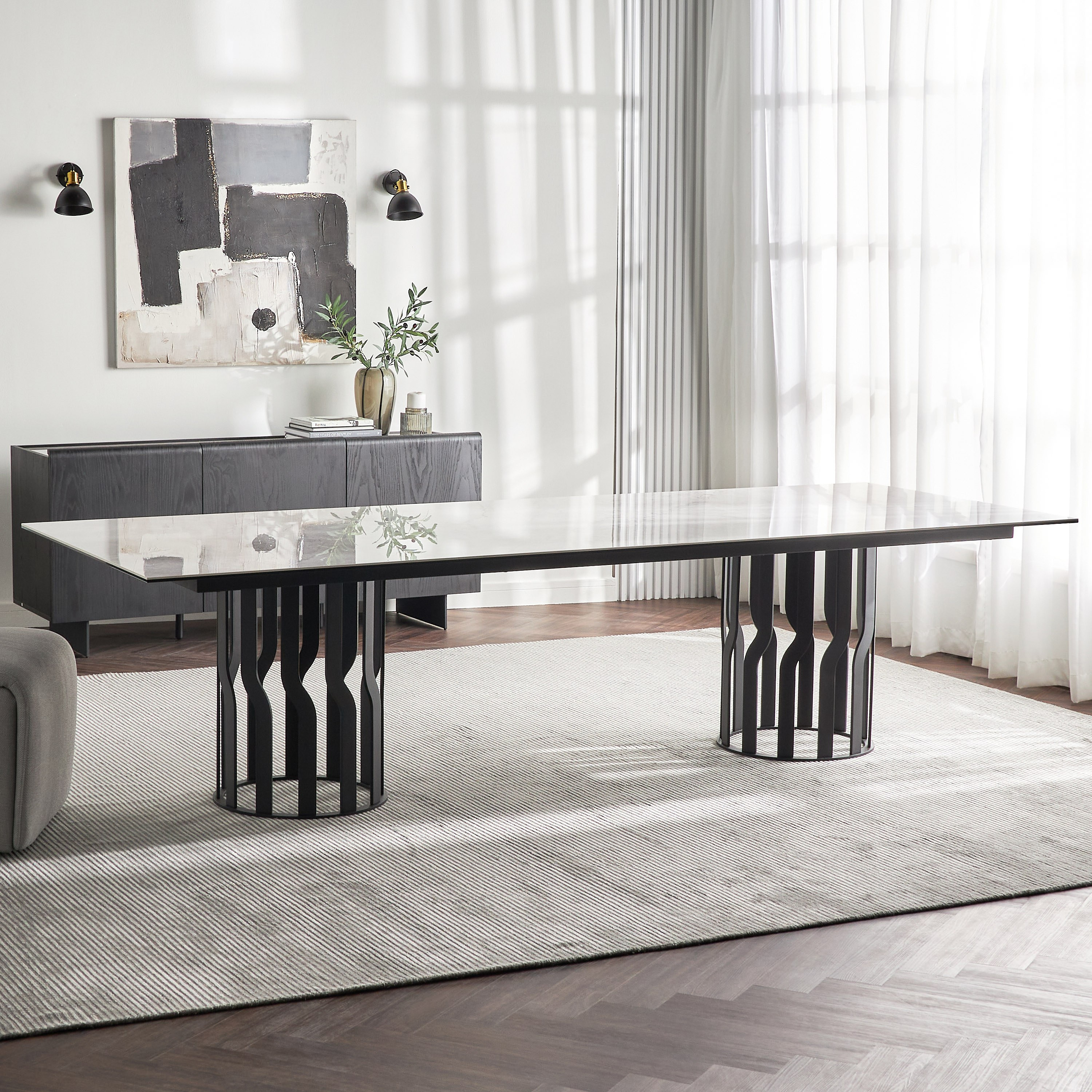 Shop Intreccio 10-Seater Ceramic Top Dining Table | Homecentre Oman