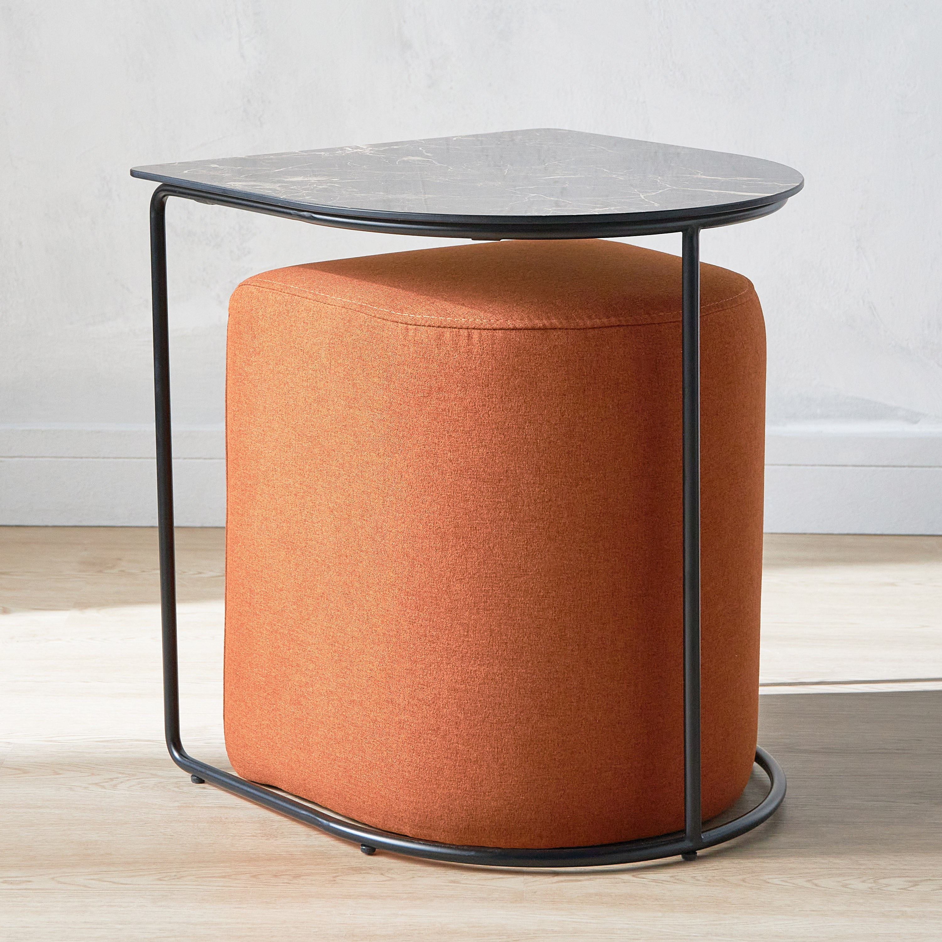 Shop Cascando Ceramic Top Side Table with Pouf | Home Centre UAE
