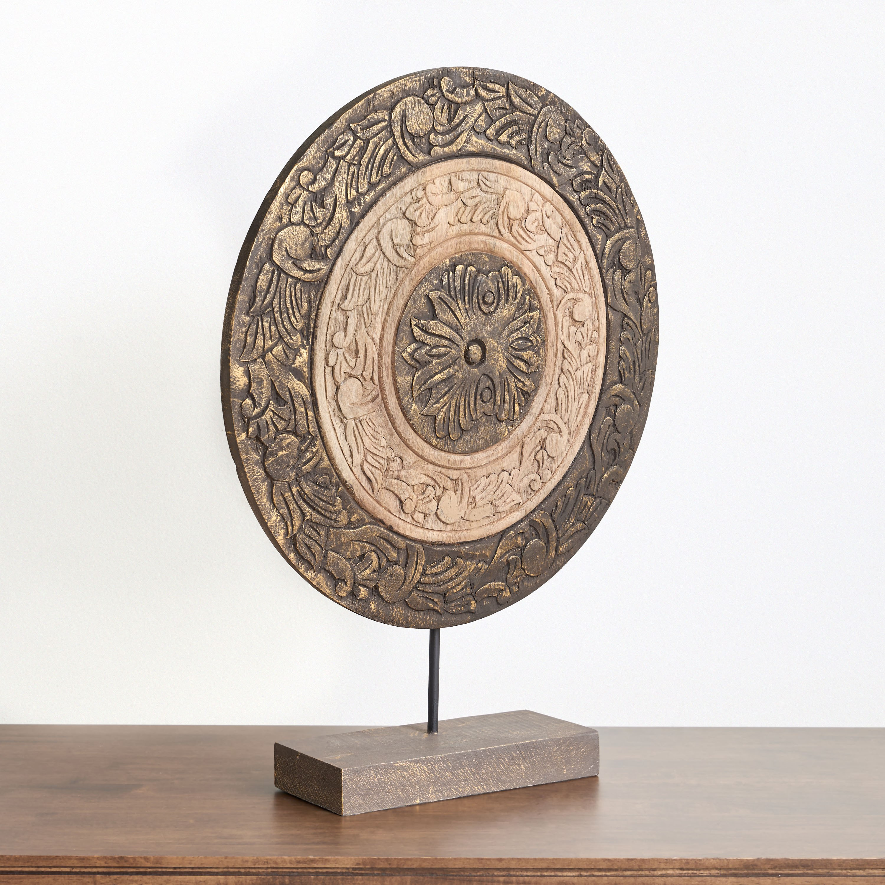 Shop Polo Carved Disc on Stand Decorative Accent Online | Home Centre UAE