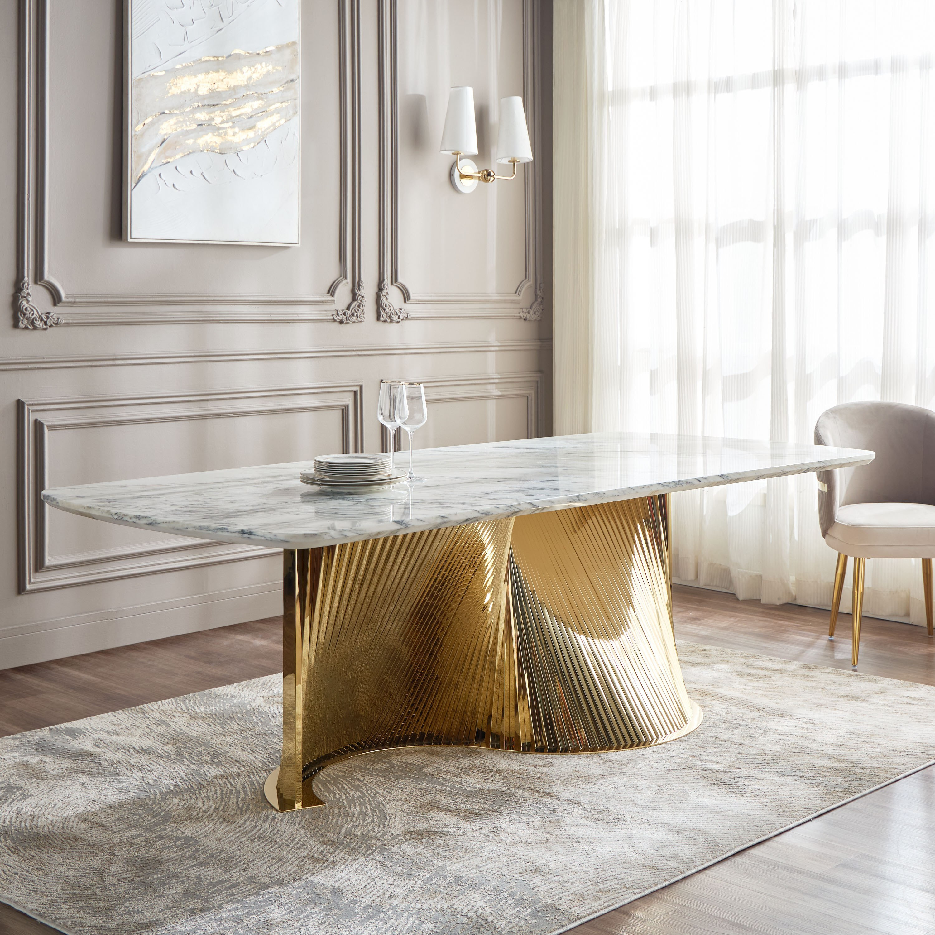 Shop Sama 8-Seater Marble Top Dining Table | Home Centre KSA