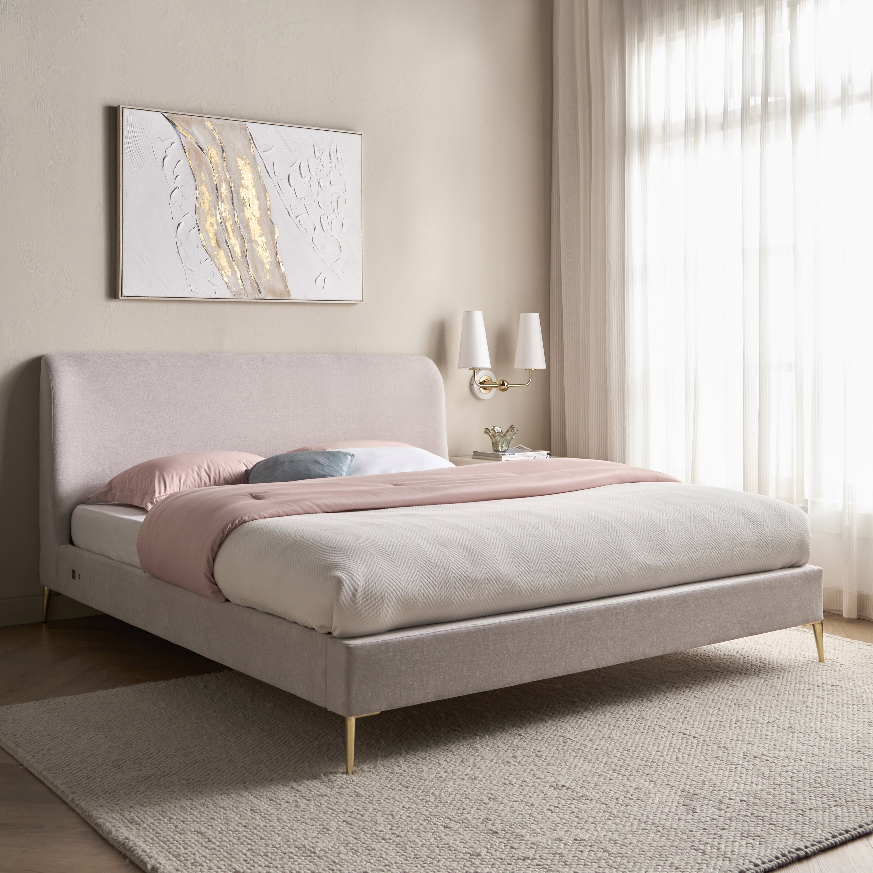 Shop Chantelle Queen Bed with USB and Guide Lights- 160x200 cm ...