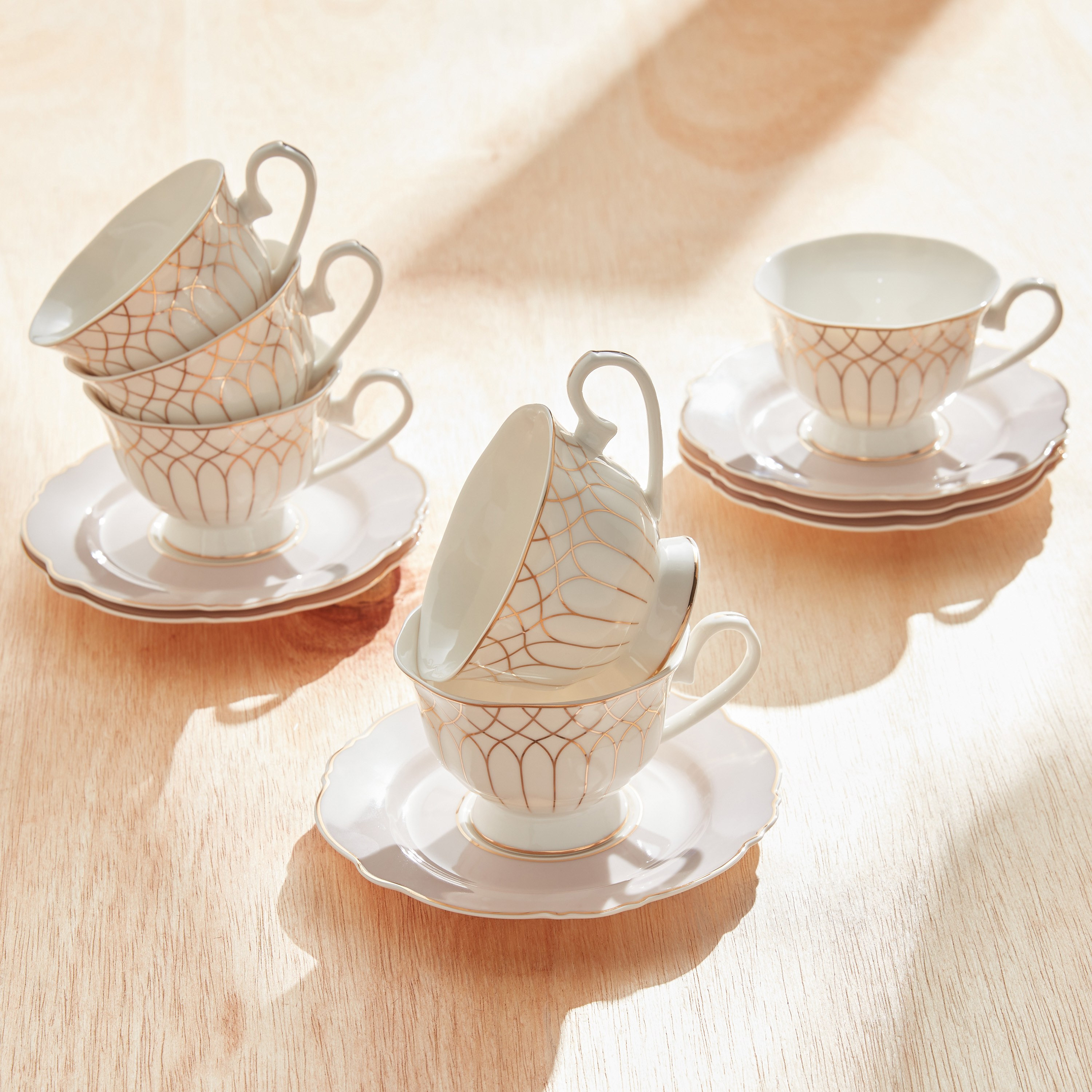 Shop Hikayat 12-Piece Porcelain Tea Set - 200 ml, Serves 6 | Homecentre ...