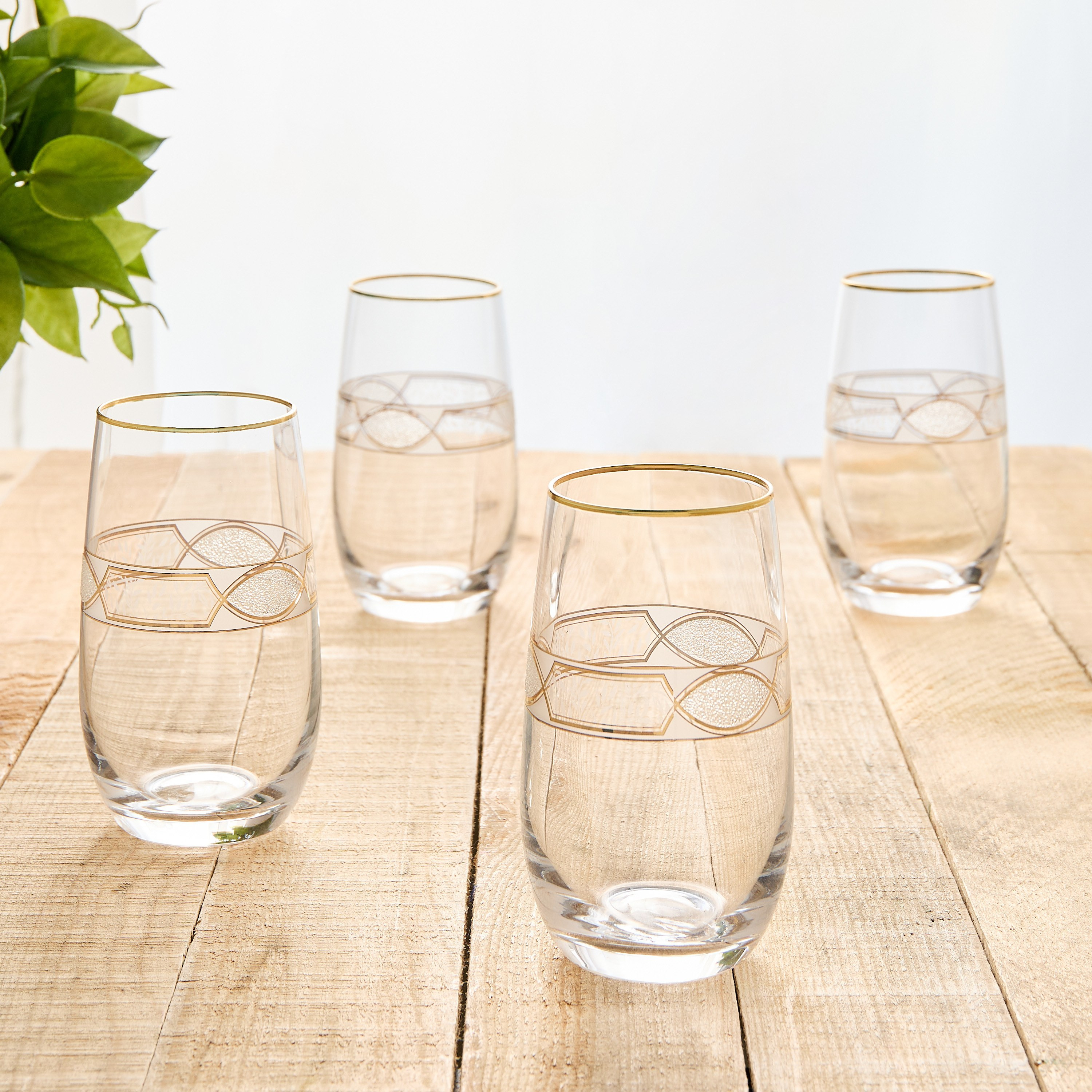 Buy Faris 4-Piece Highball Glass Set - 400 ml Online | Centrepoint Kuwait