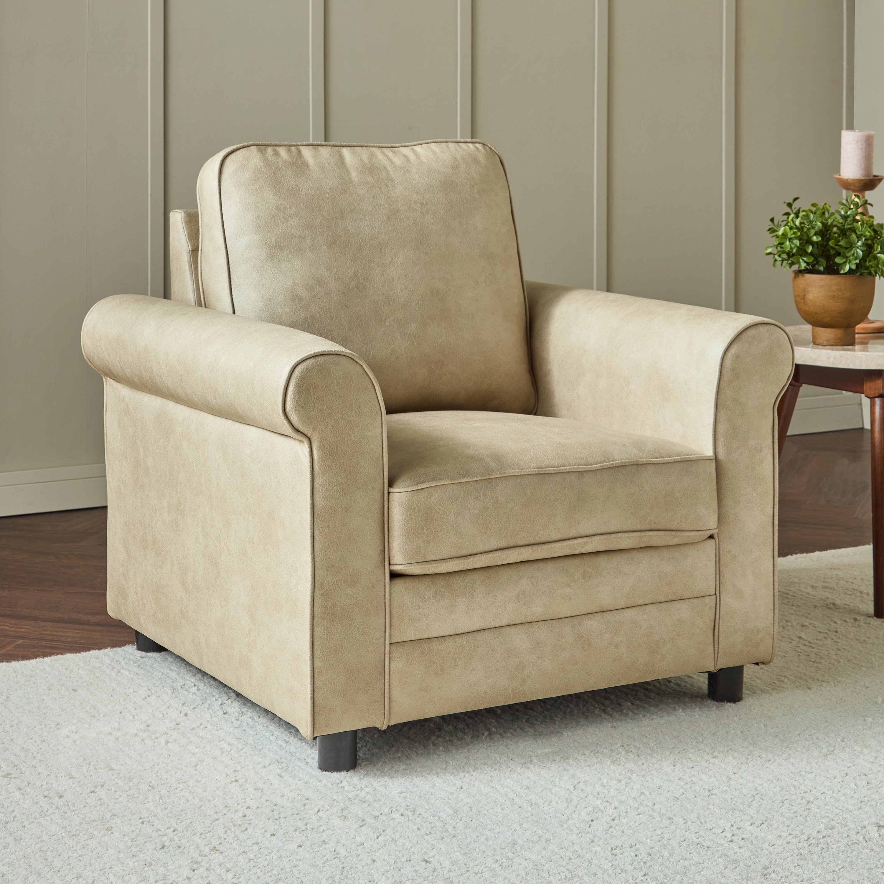 Shop Gary Faux Leather Armchair | Home Centre UAE