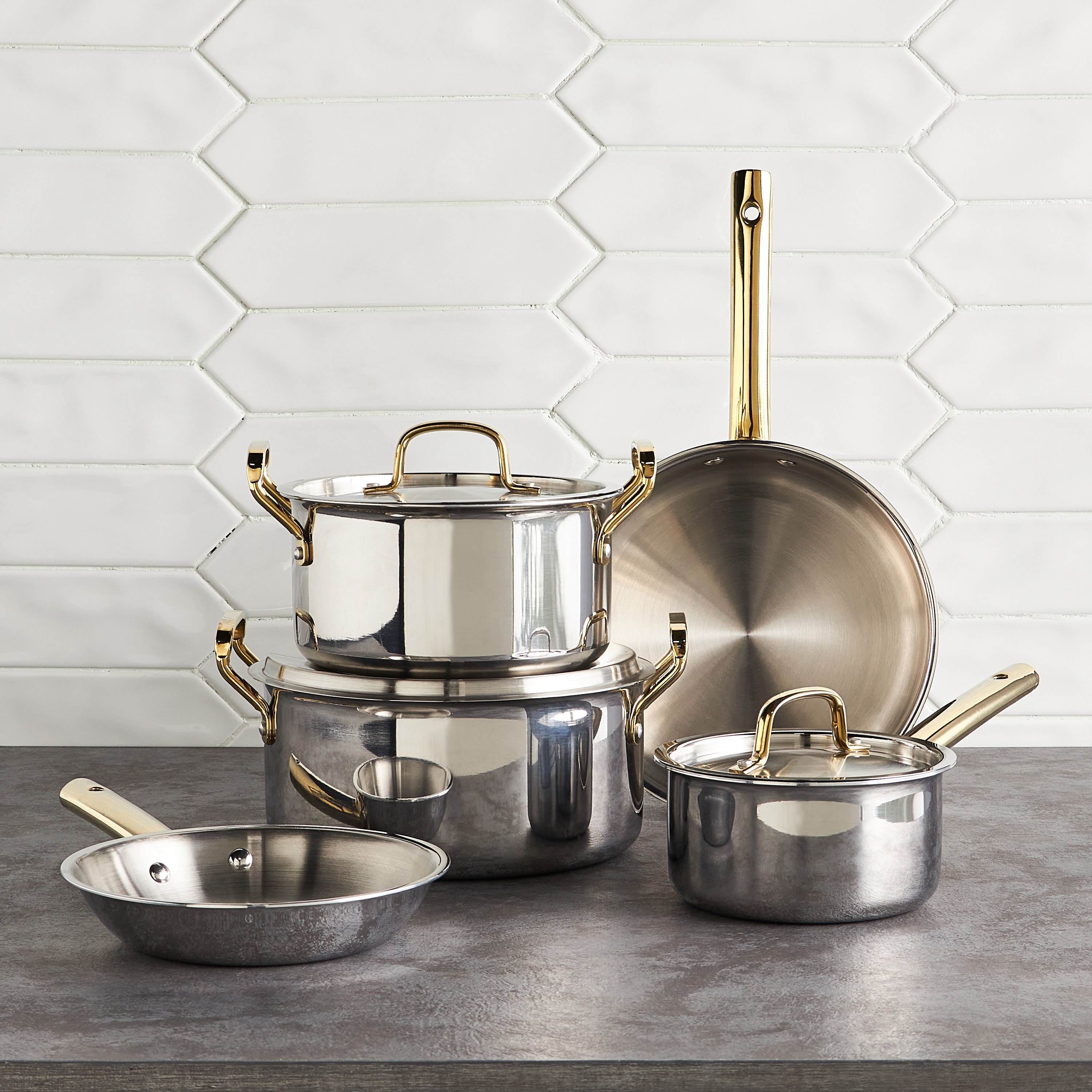 Shop Harrisa 8-Piece Stainless Steel Cookware Set | Home Centre Qatar