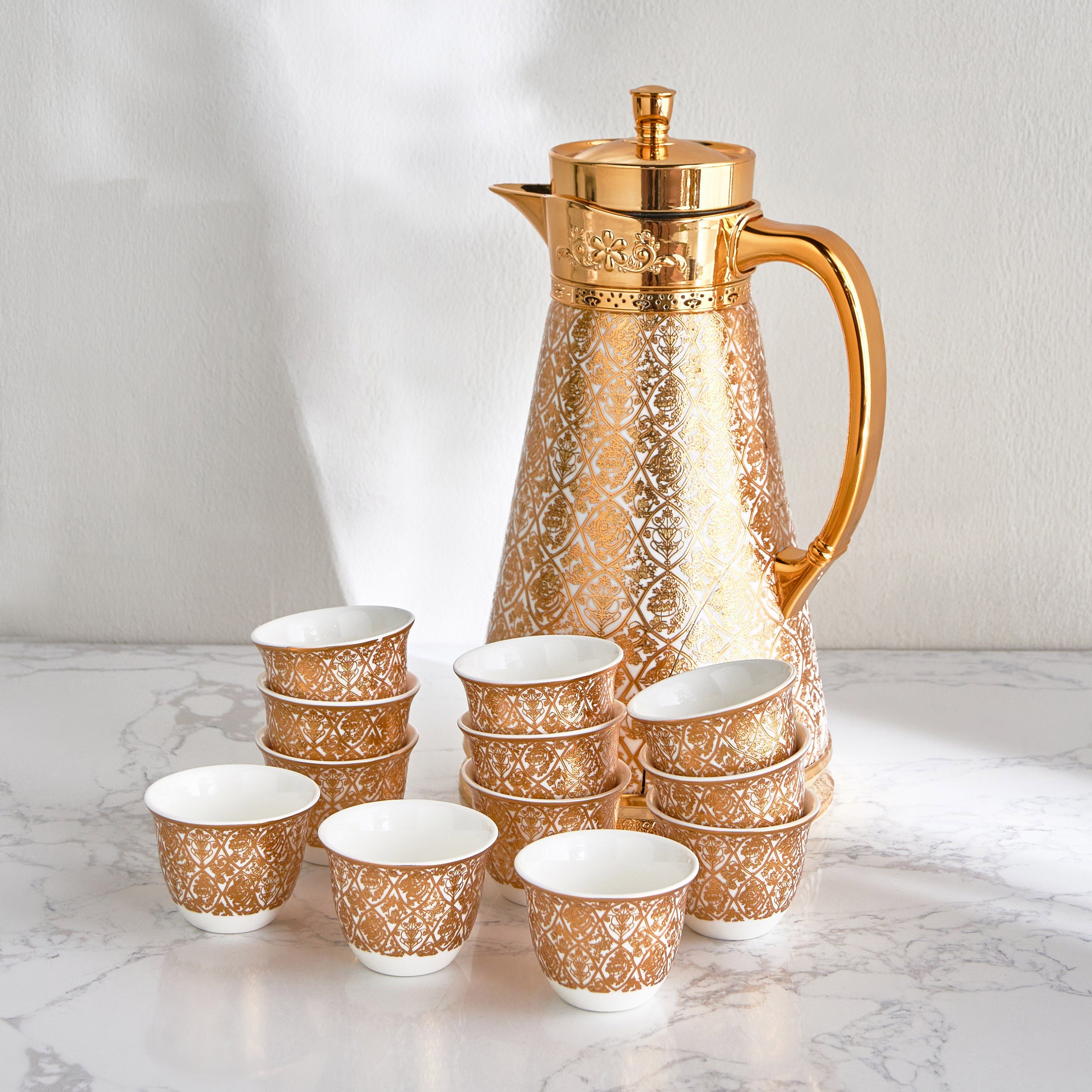 Shop Amina 13-Piece Porcelain Qahwa Set | Homecentre Oman