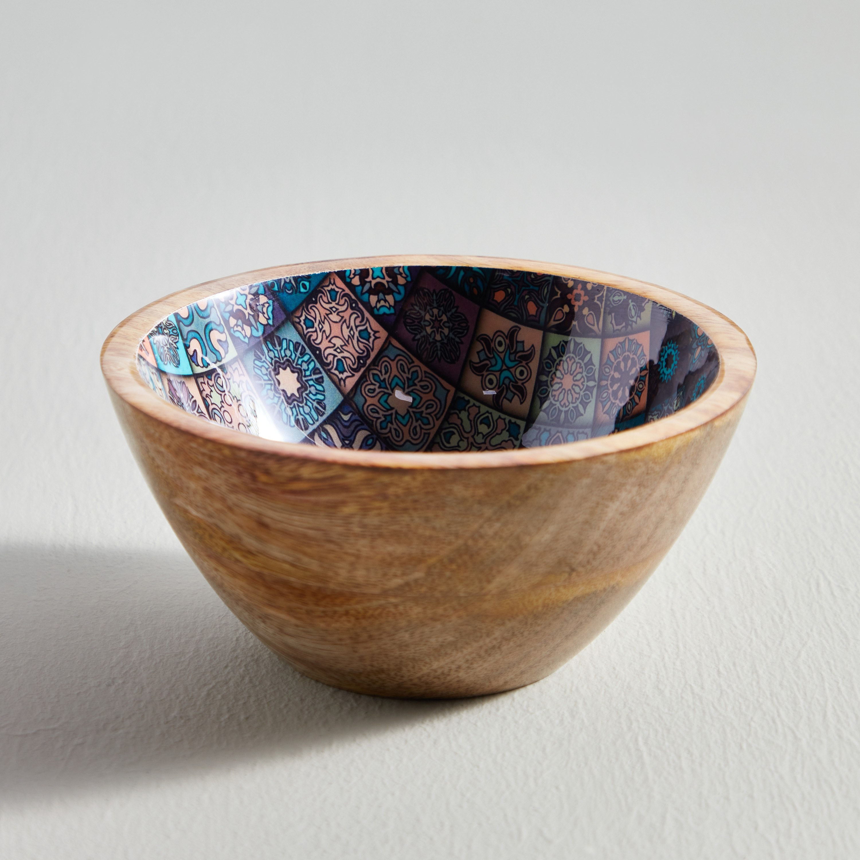 Shop Tile Mango Wood Serving Bowl - 15 cm | Home Centre KSA