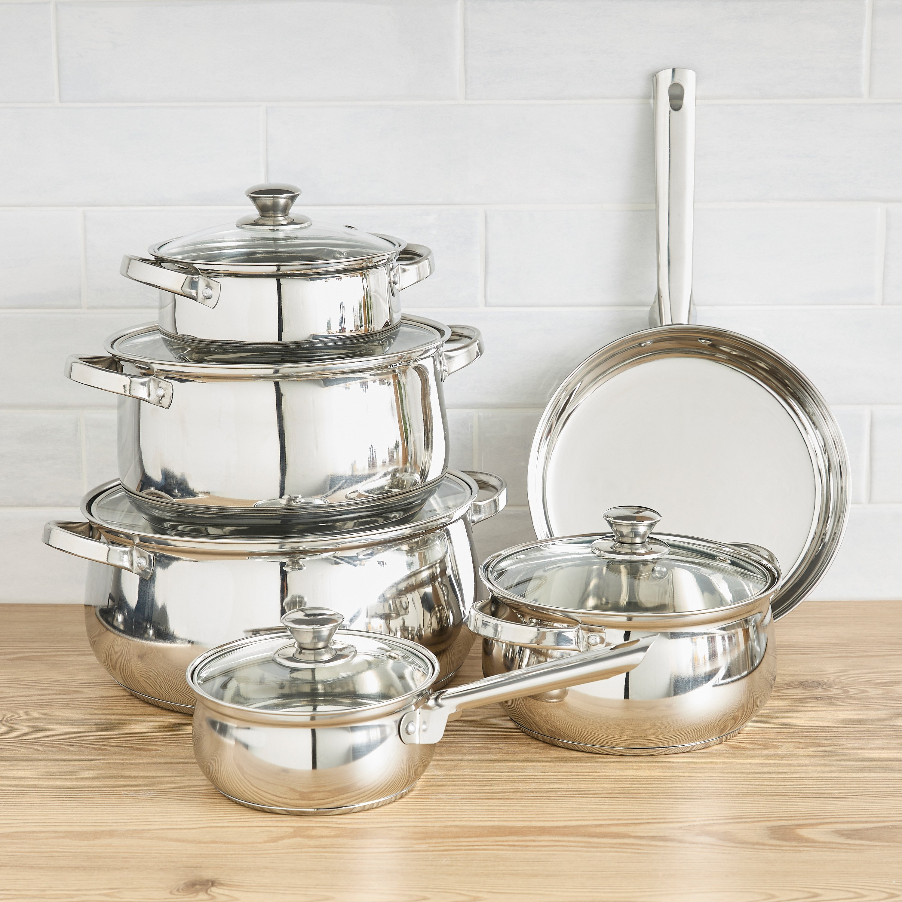 Shop Creste 11-Piece Stainless Steel Cookware Set | Home Centre Qatar