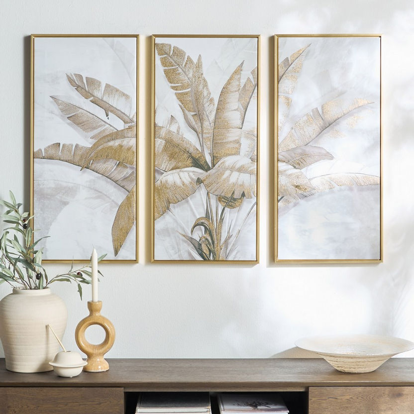 Shop Kiya 3 Piece Framed Canvas Wall Art Set 38x80 Cm Home Centre Uae