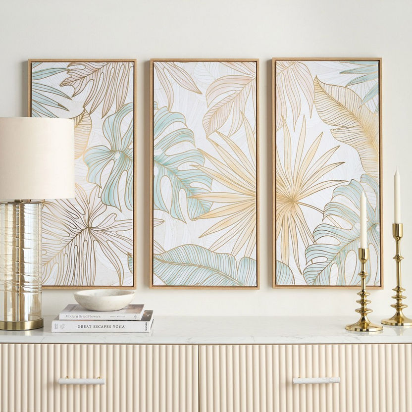 Shop Chenna 3 Piece Panel Framed Canvas Wall Art Set Home Centre Uae