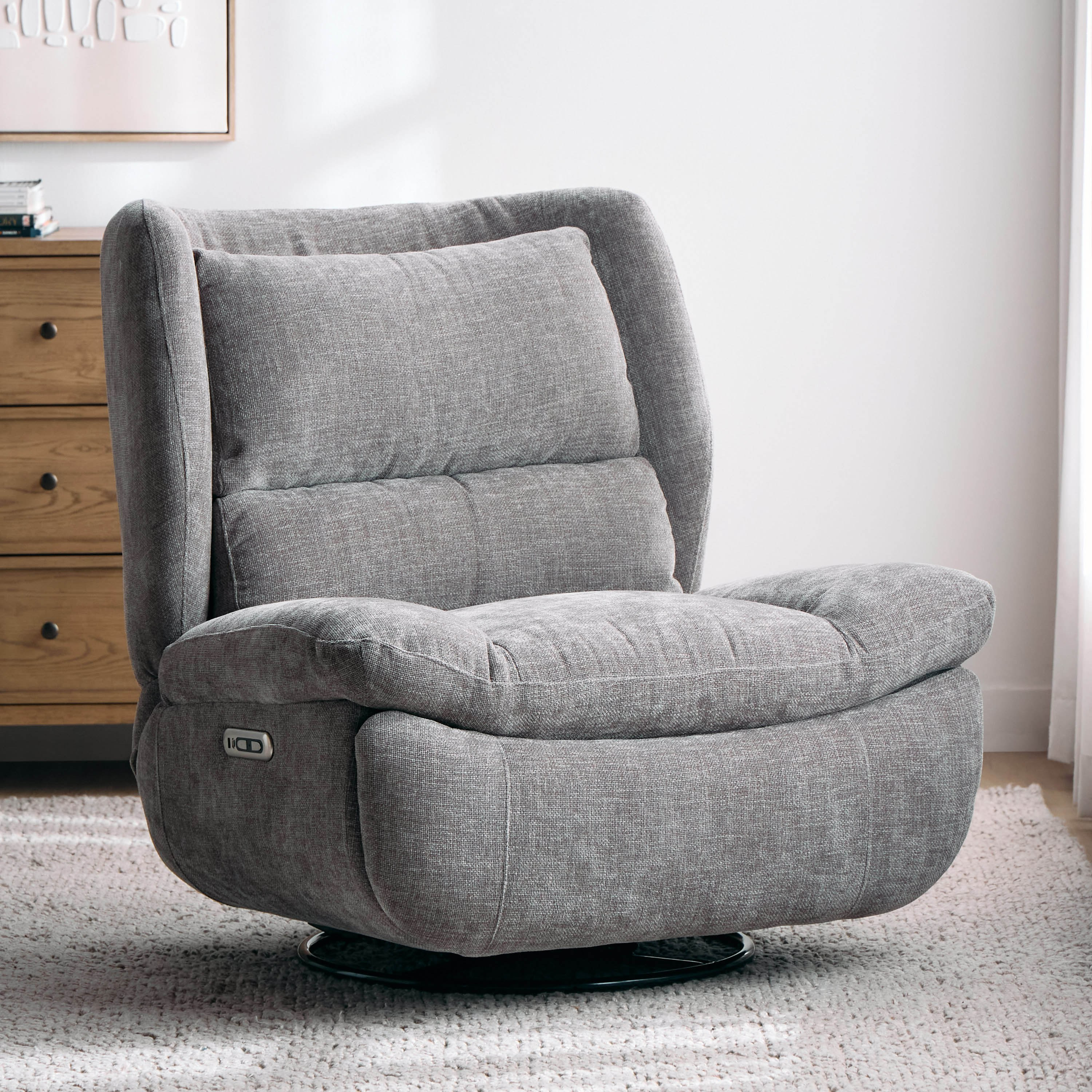 Shop Wayne Fabric Electric Swivel Rocking Recliner | Home Centre Kuwait