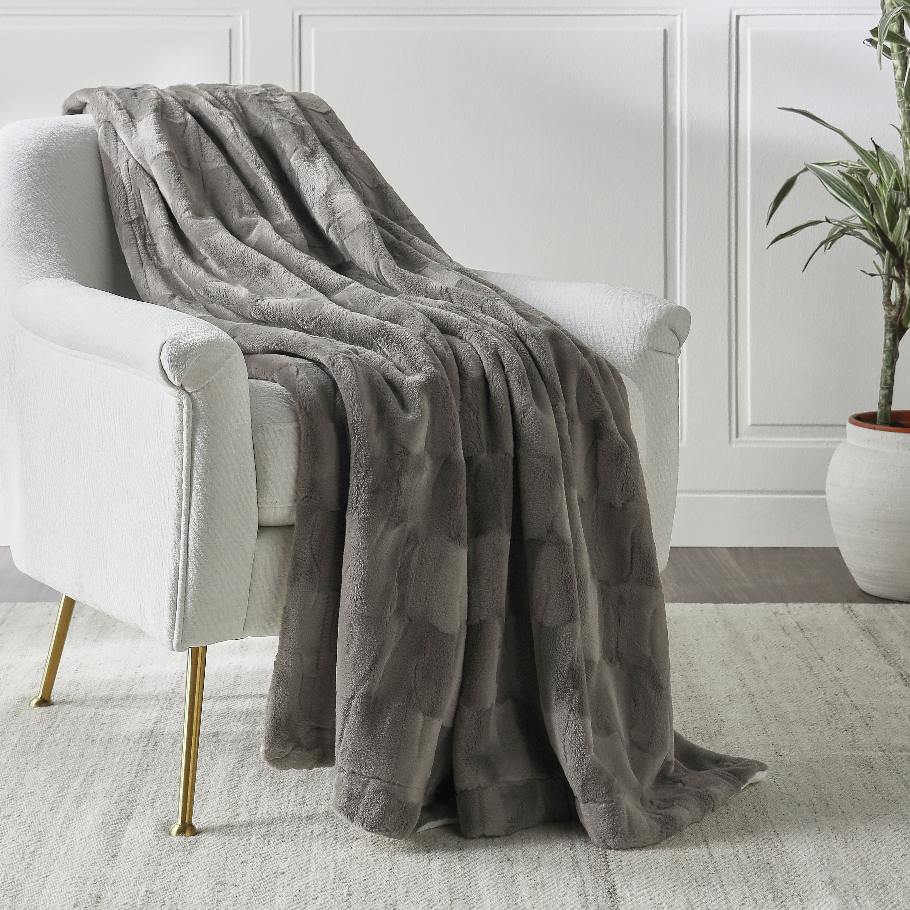 Shop Sahara Rabbit Fur Blanket - 220x240 cm | Home Centre UAE