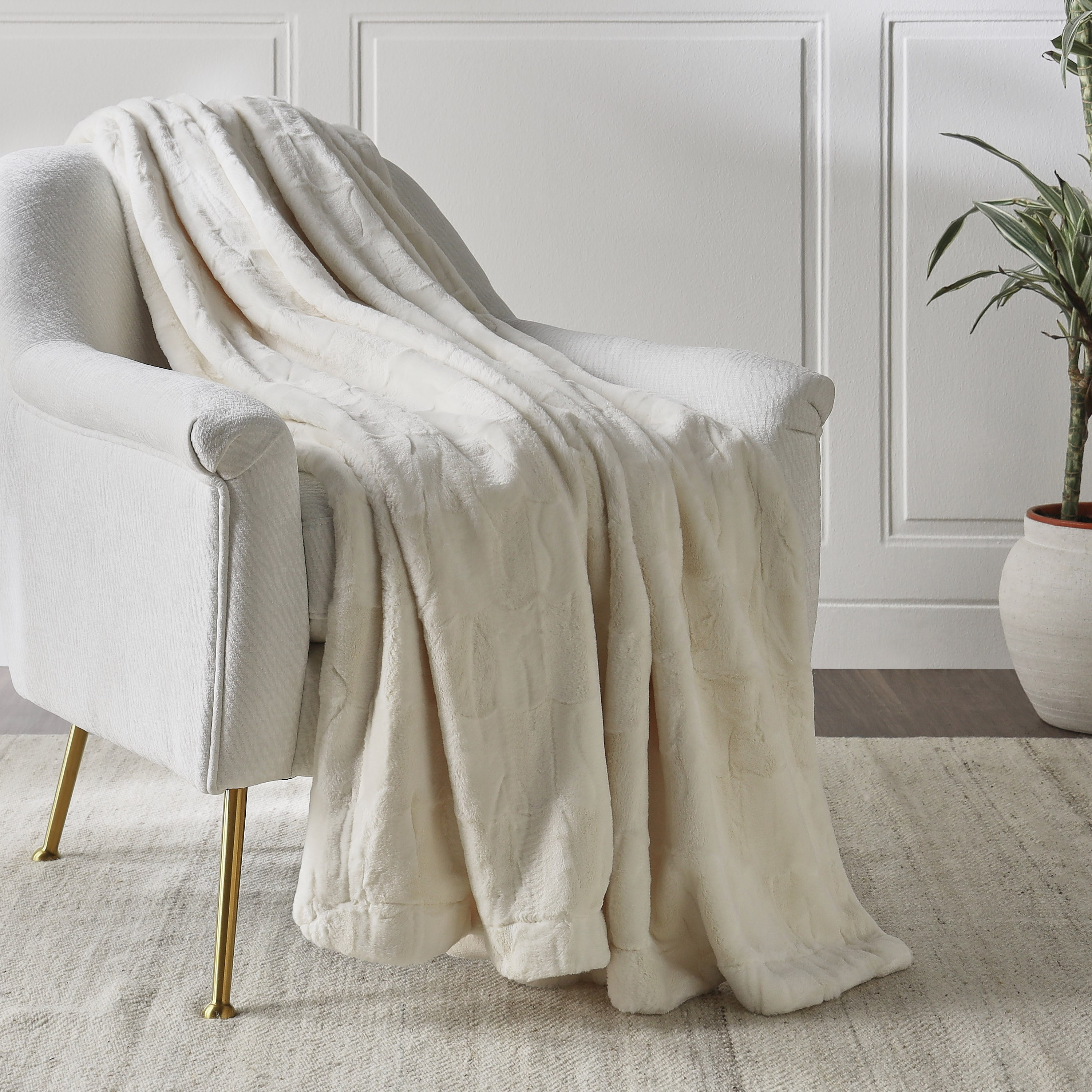 Shop Sahara Rabbit Fur Blanket - 220x240 cm | Home Centre UAE