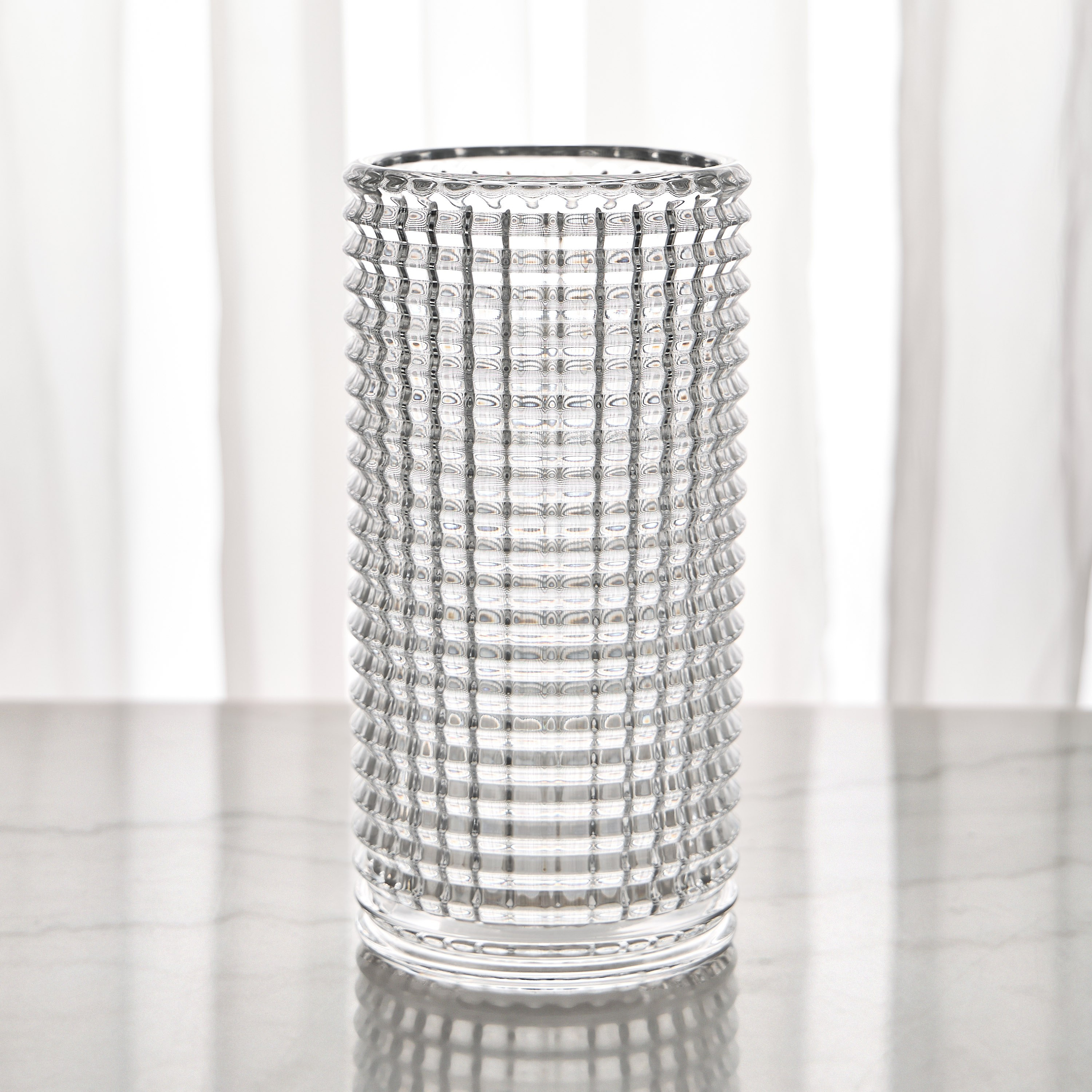 Shop Cole Chequered Glass Vase - 27 cm Online | Home Centre UAE