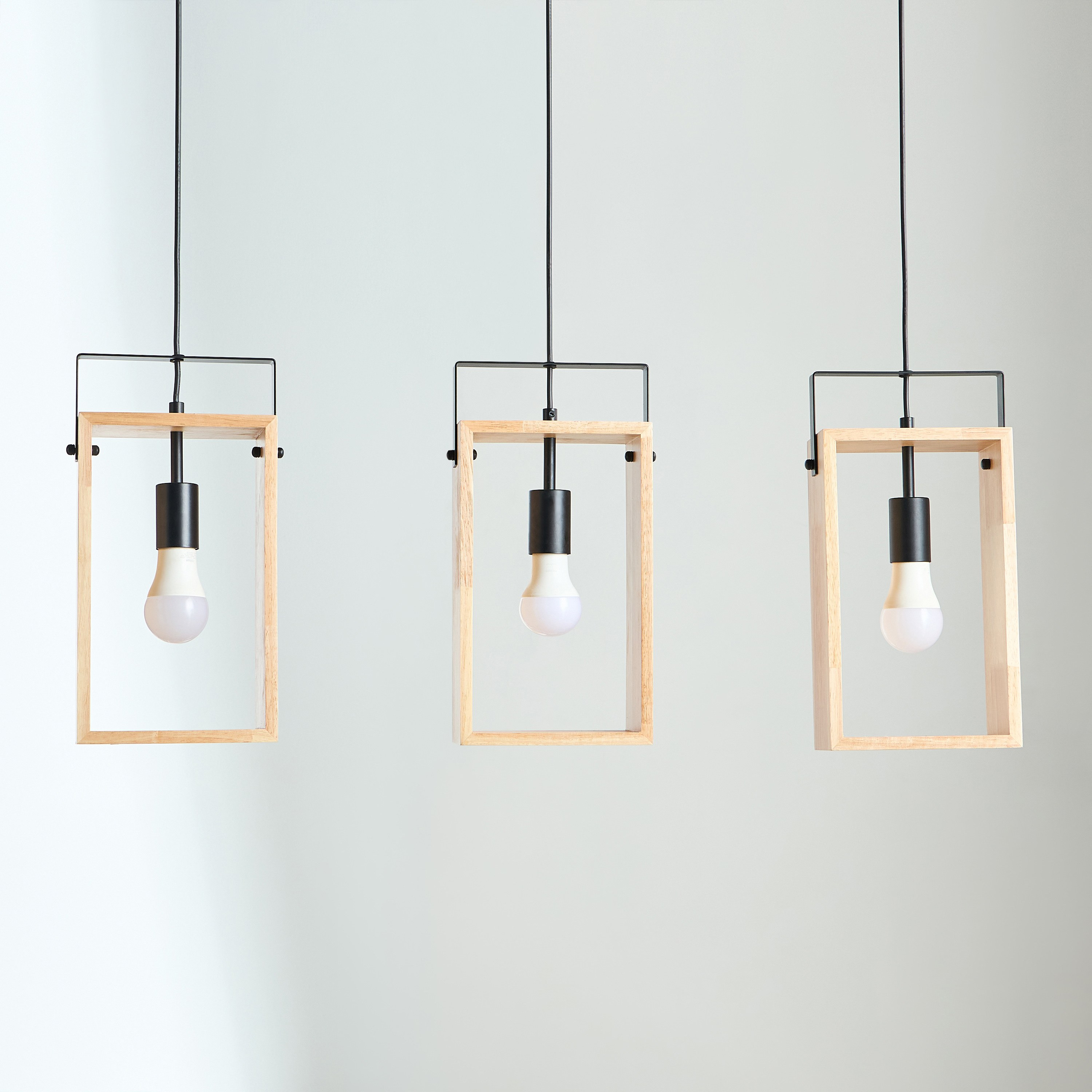 Shop Alora 3-Light Wood Pendant Lamp | Homecentre Oman