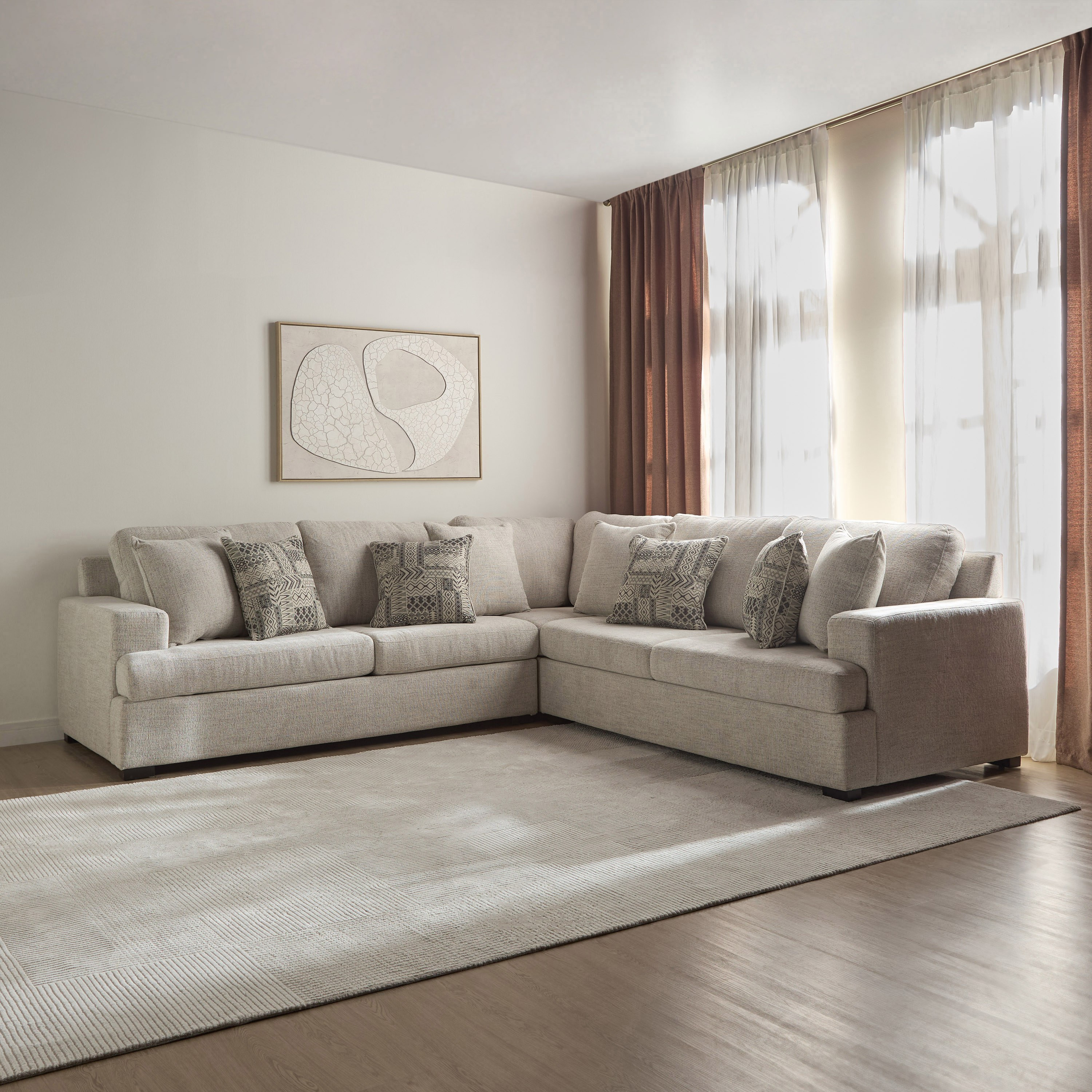 Shop Nicole 4-Seater Fabric Reversible Corner Sofa | Homecentre Oman