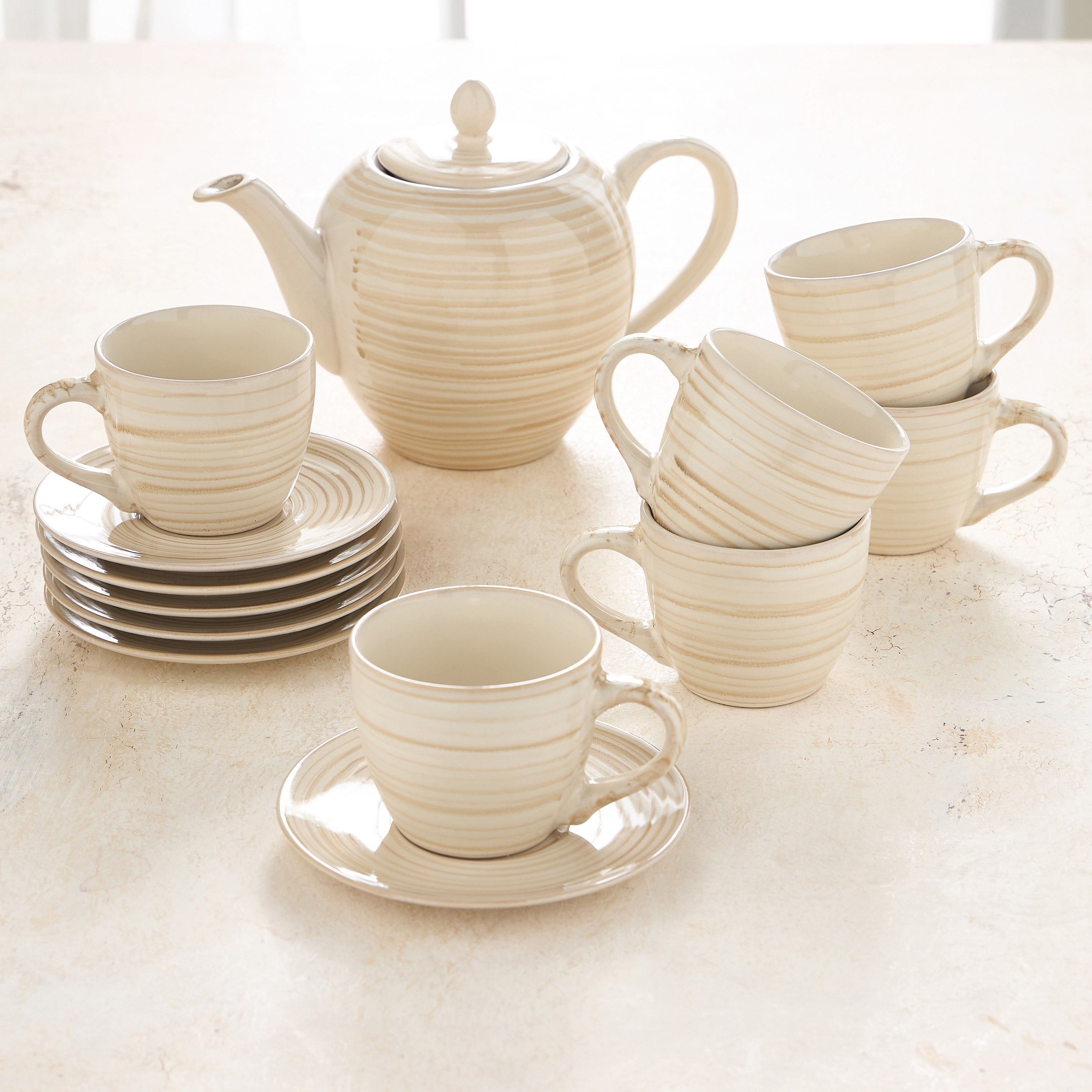 Shop Harper 13-Piece Ceramic Tea Set - Serves 6 | Homecentre Oman