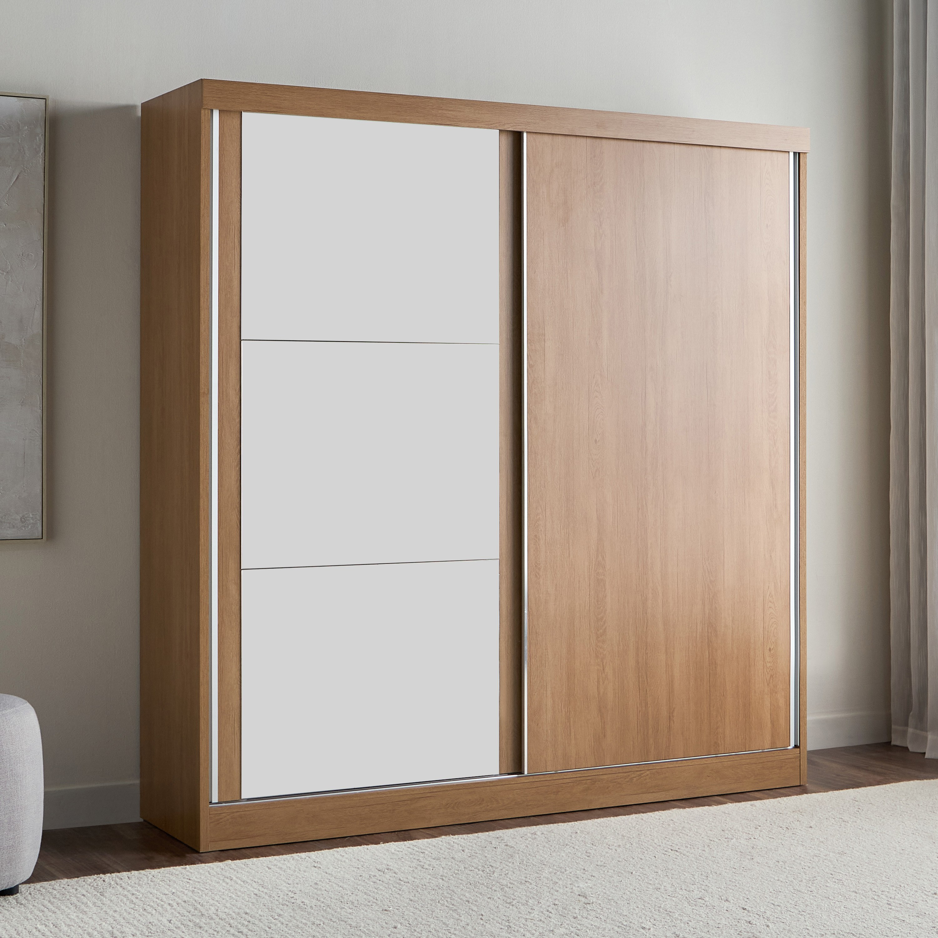 Shop Otis 2-Door Large Sliding Wardrobe with Mirror | Homecentre Oman