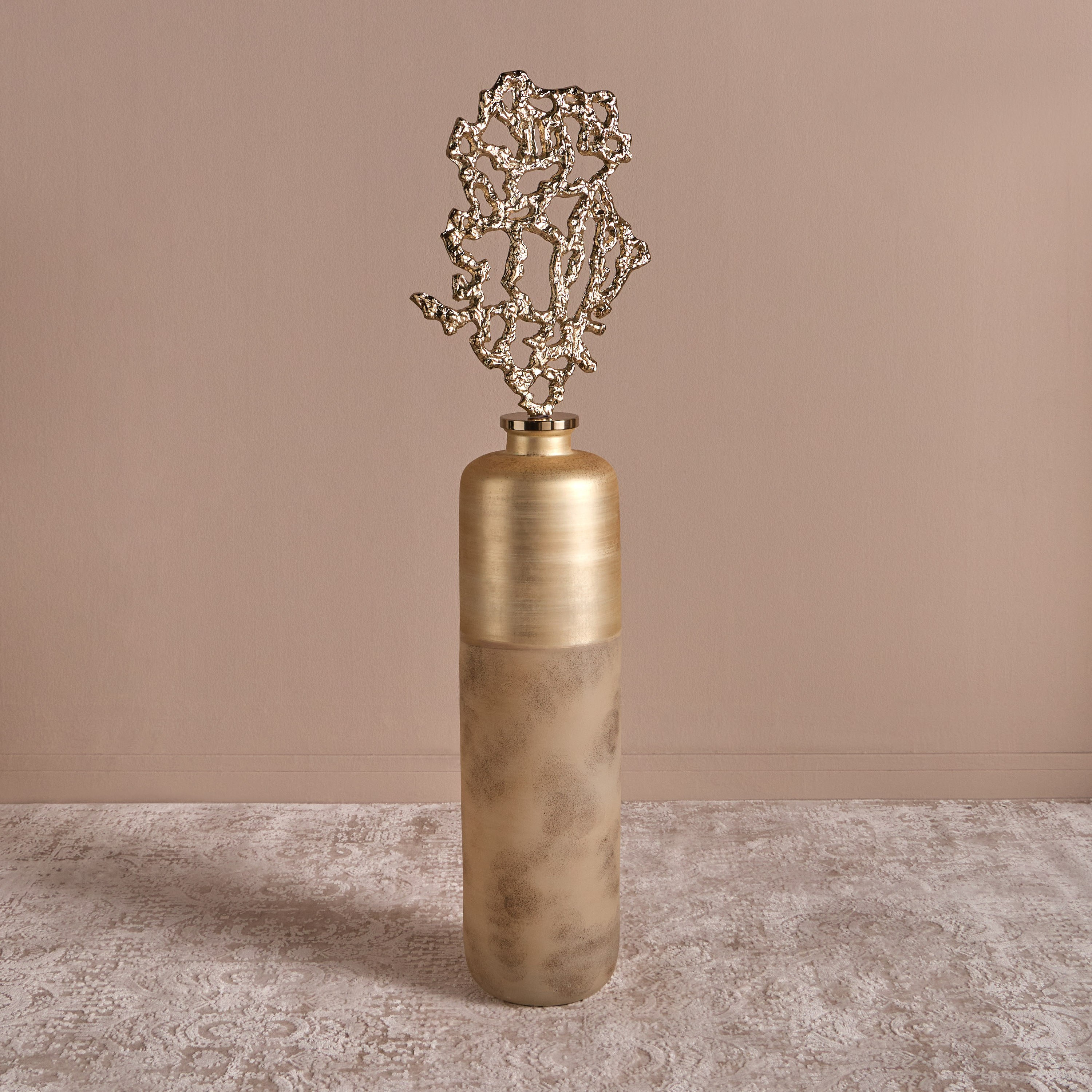 Shop Tamir Glass and Metal Floor Vase - 136 cm Online | Home Centre Saudi