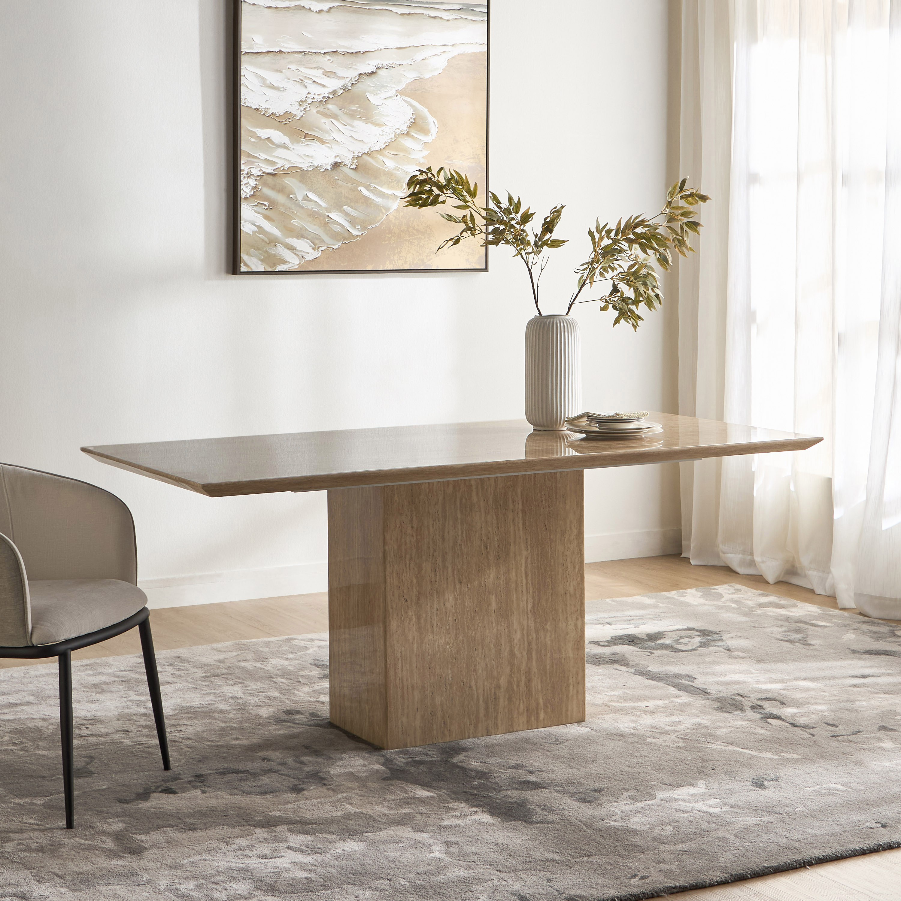 Shop Pavia 6-Seater Marble Top Dining Table | Homecentre Egypt