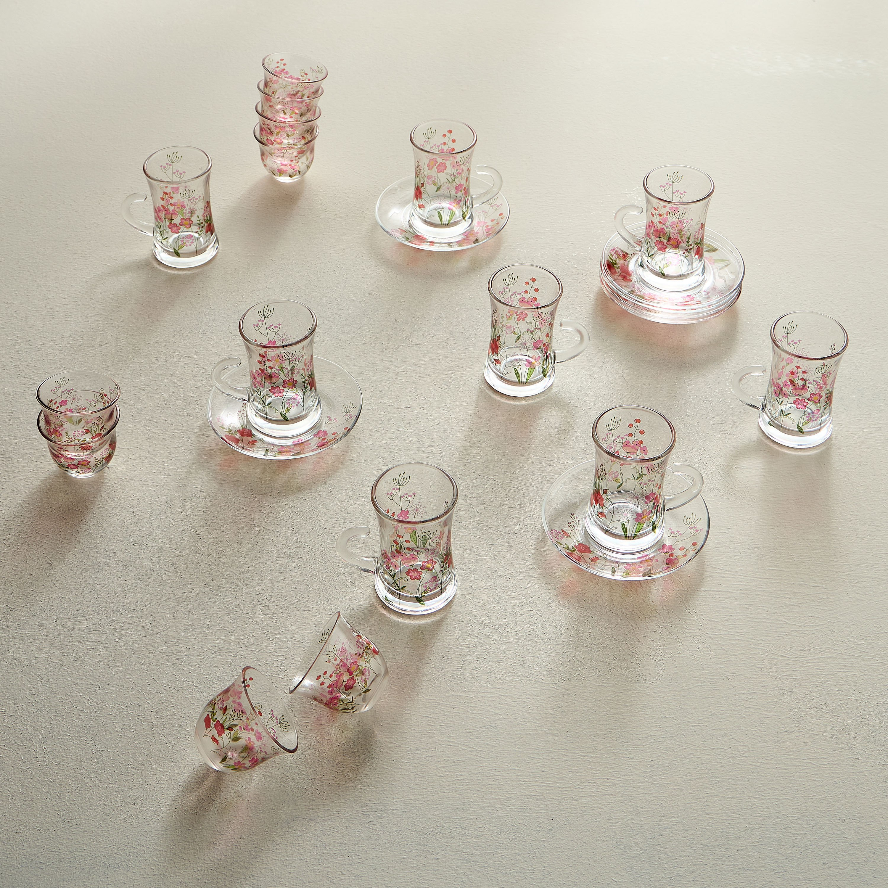 Shop Selin 36-Piece Glass Qahwa Cup Set | Homecentre Oman