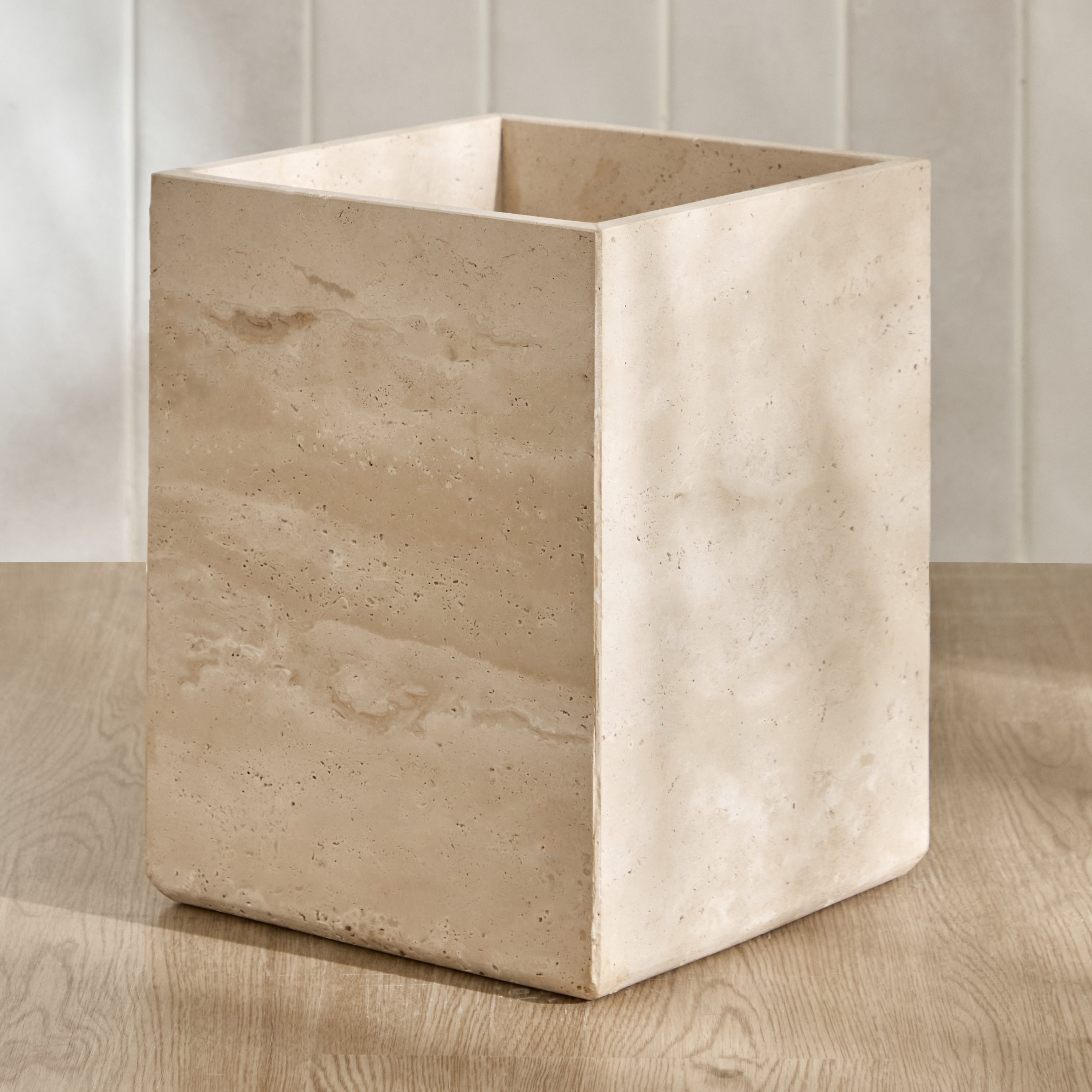 Shop Travertine Marble Waste Bin | Home Centre Bahrain