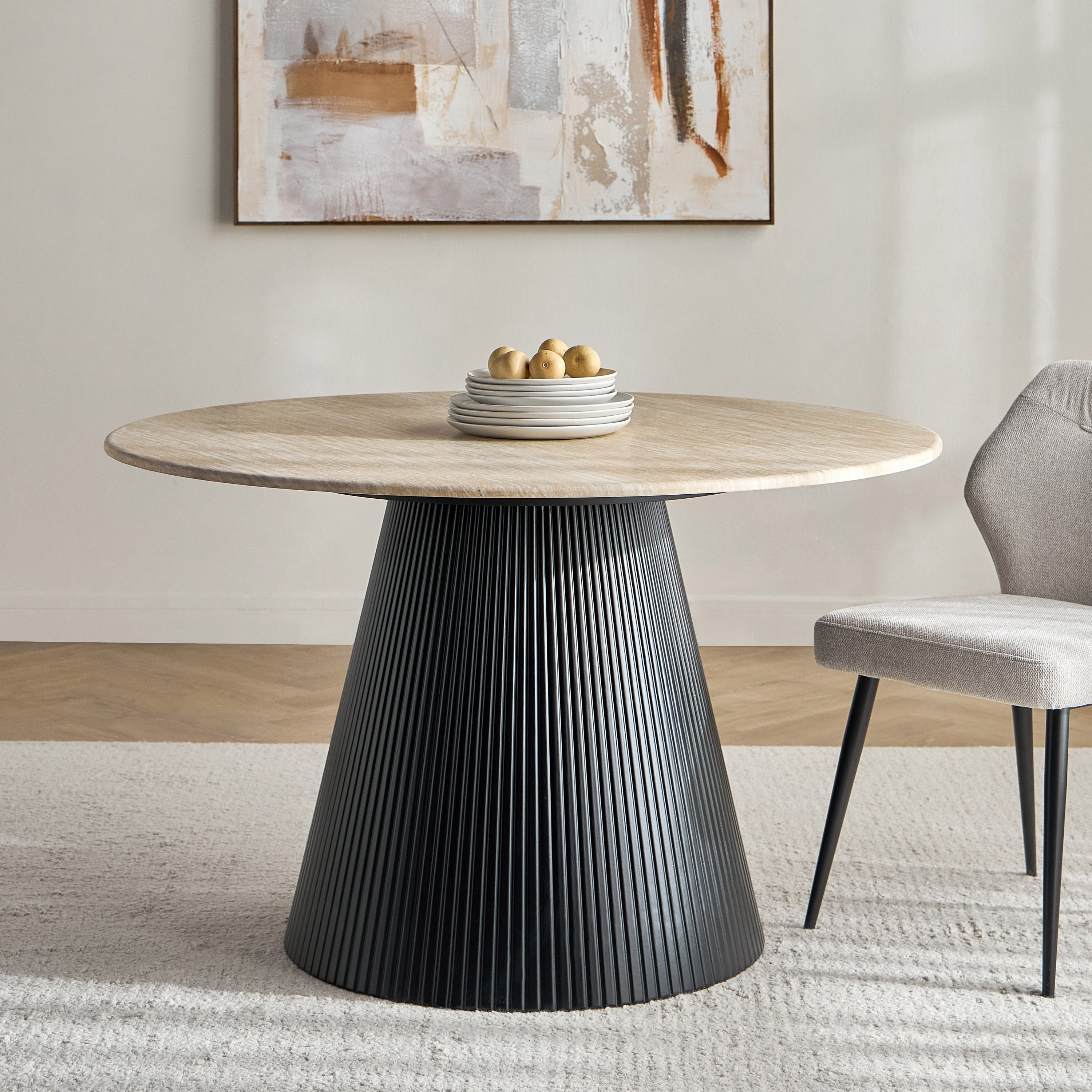 Shop Tom 4-Seater Faux Marble Top Dining Table | Homecentre Oman