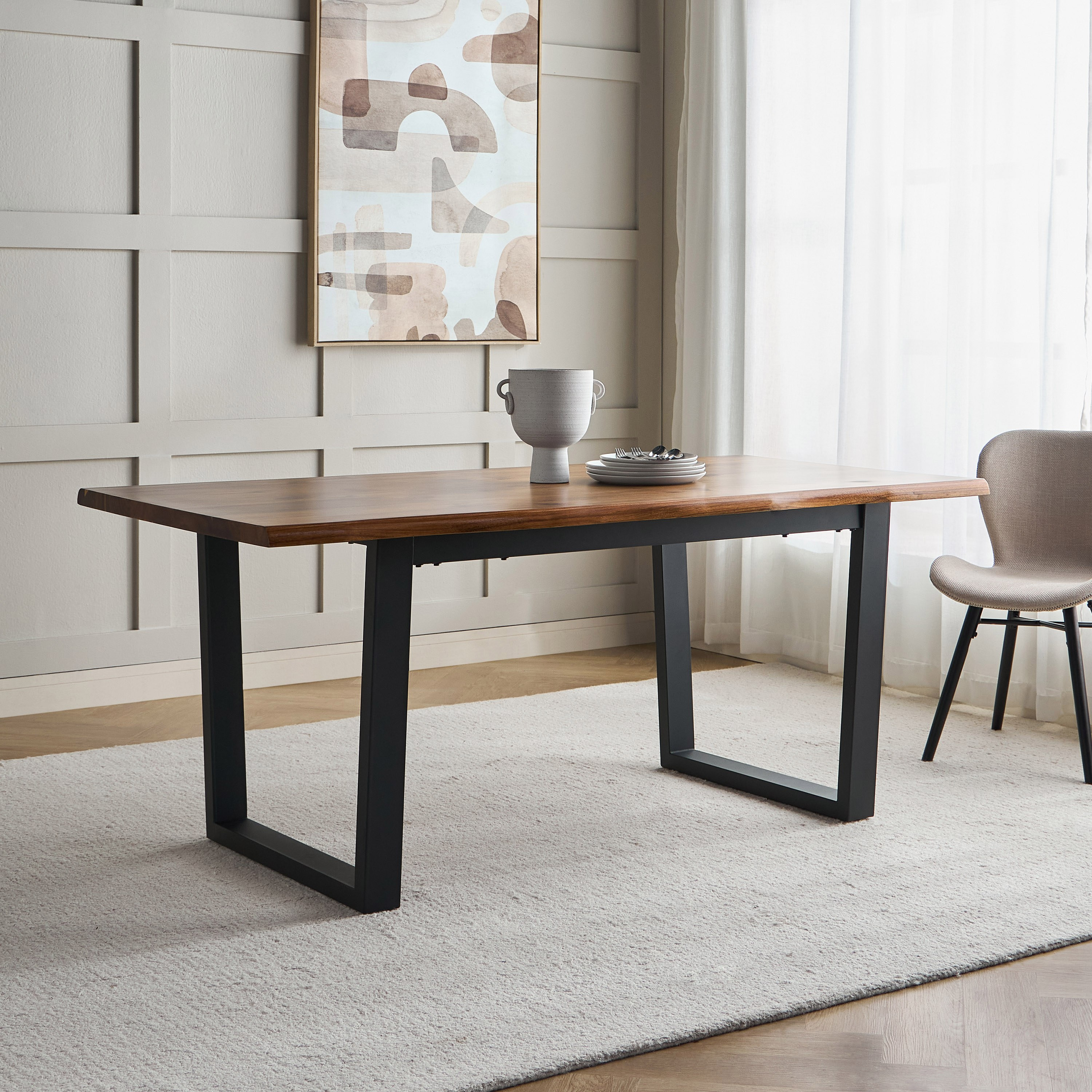 Shop Sentosa 6-Seater Live Edge Wooden Top Dining Table | Homecentre Oman