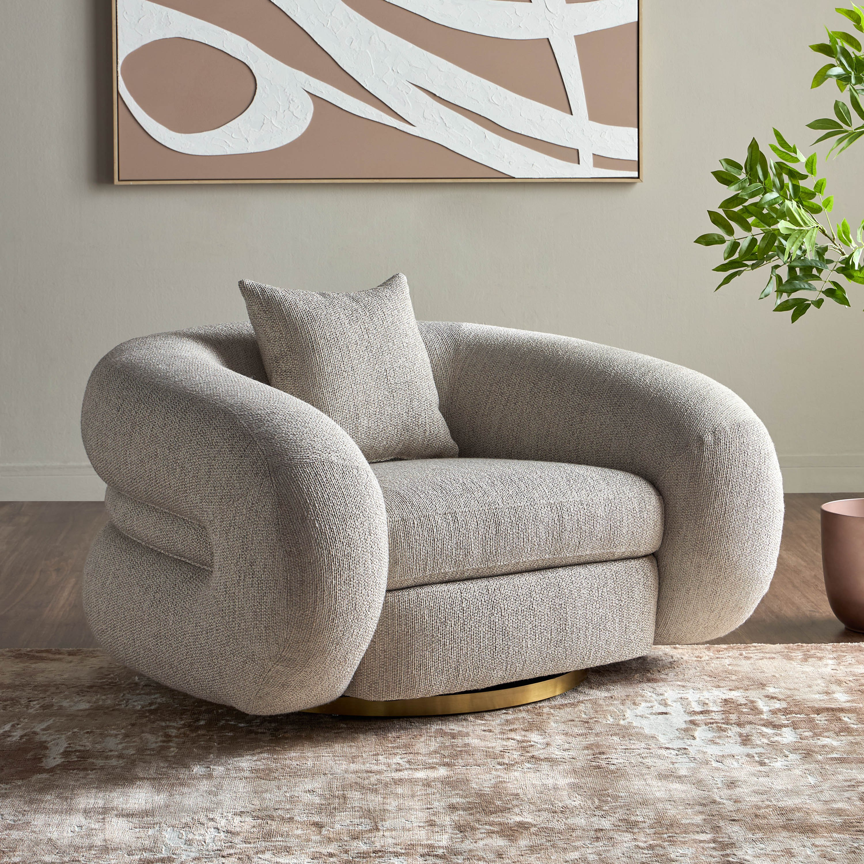 Shop Solaria Fabric Swivel Armchair | Home Centre Qatar