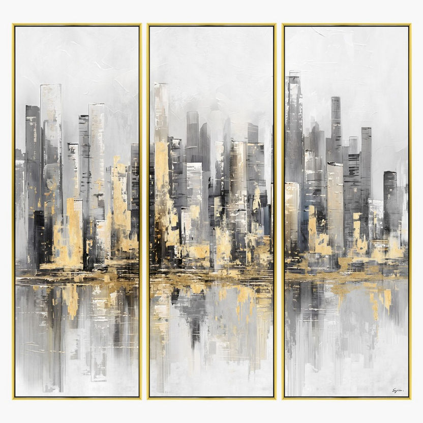 Shop Doonyati 3 Piece Framed Canvas Wall Art Set 30x90 Cm Home
