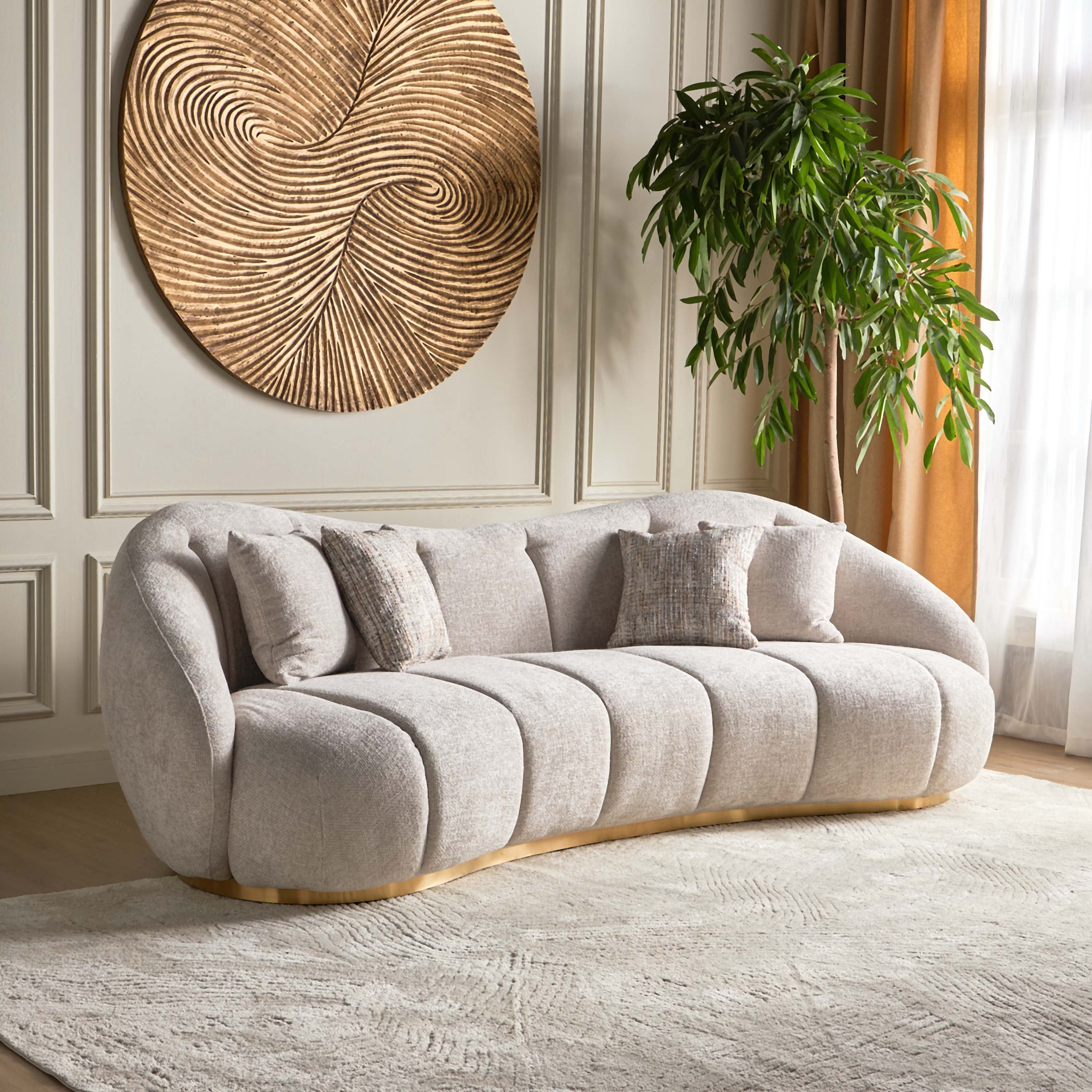 Shop Ezra 3-Seater Fabric Sofa | Home Centre Bahrain