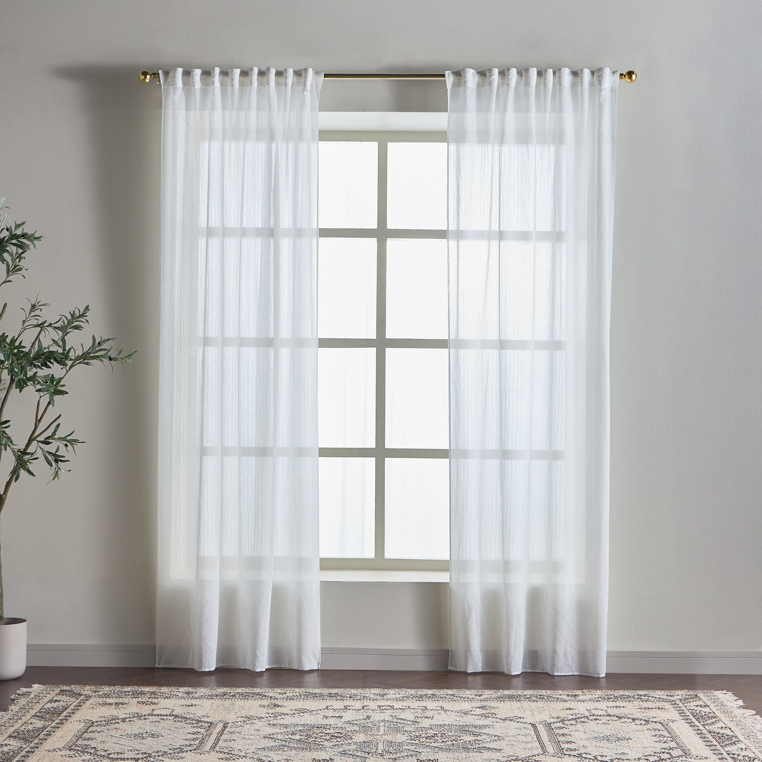 Shop Marina 2-Piece Sheer Curtain Set - 135x280 cm | Home Centre Kuwait