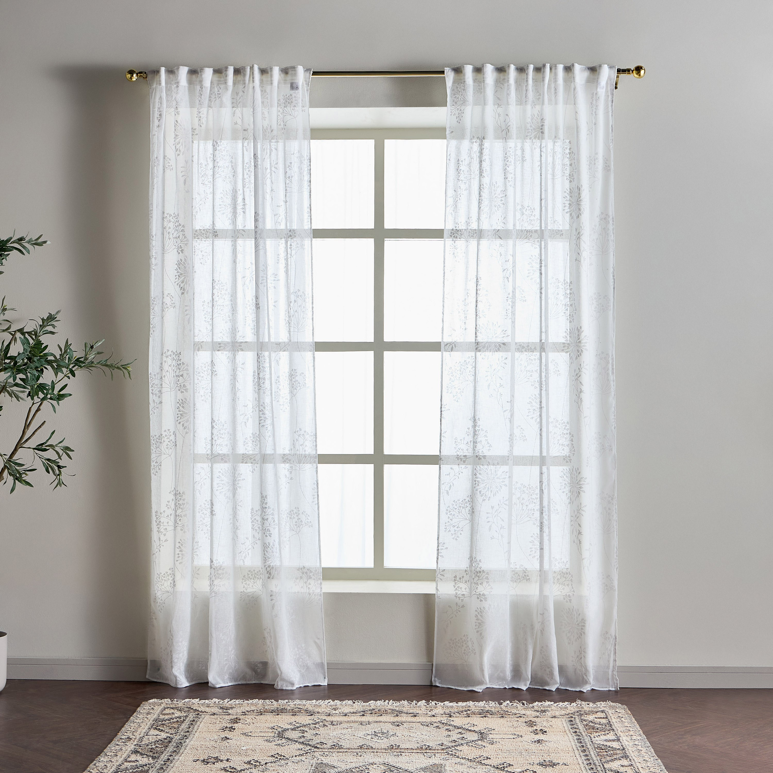 Shop Evelynn 2-Piece Sheer Curtain Set - 135x320 cm | Home Centre UAE