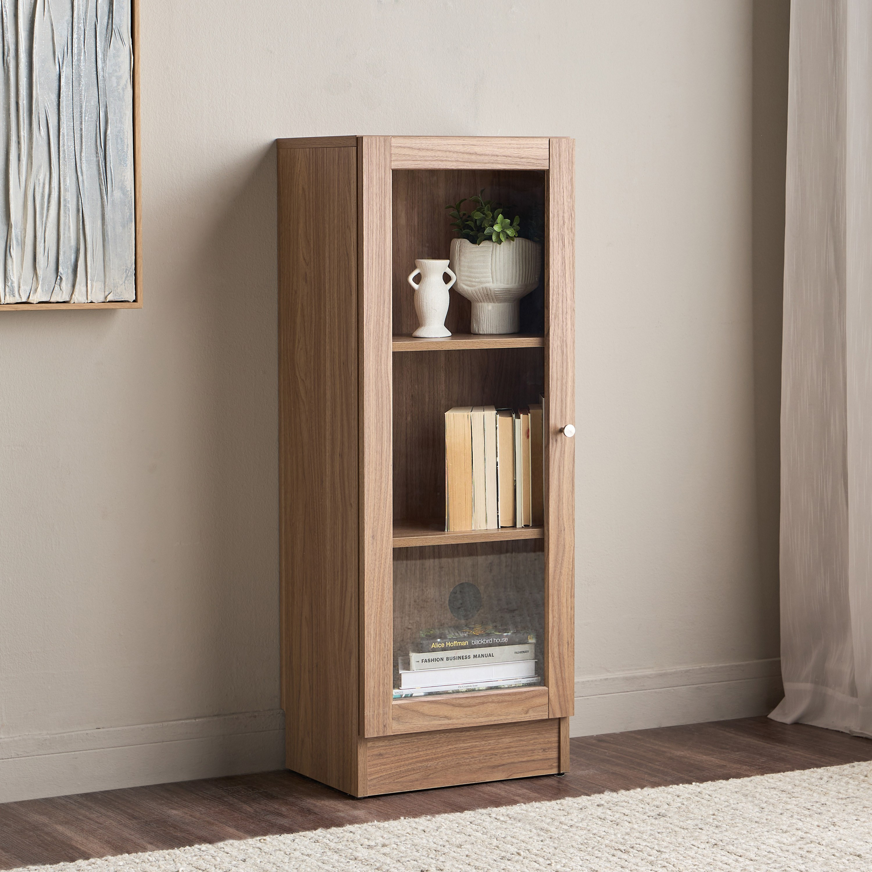 Shop Brayden Short Bookcase With Glass Doors - Compact | Home Centre Qatar