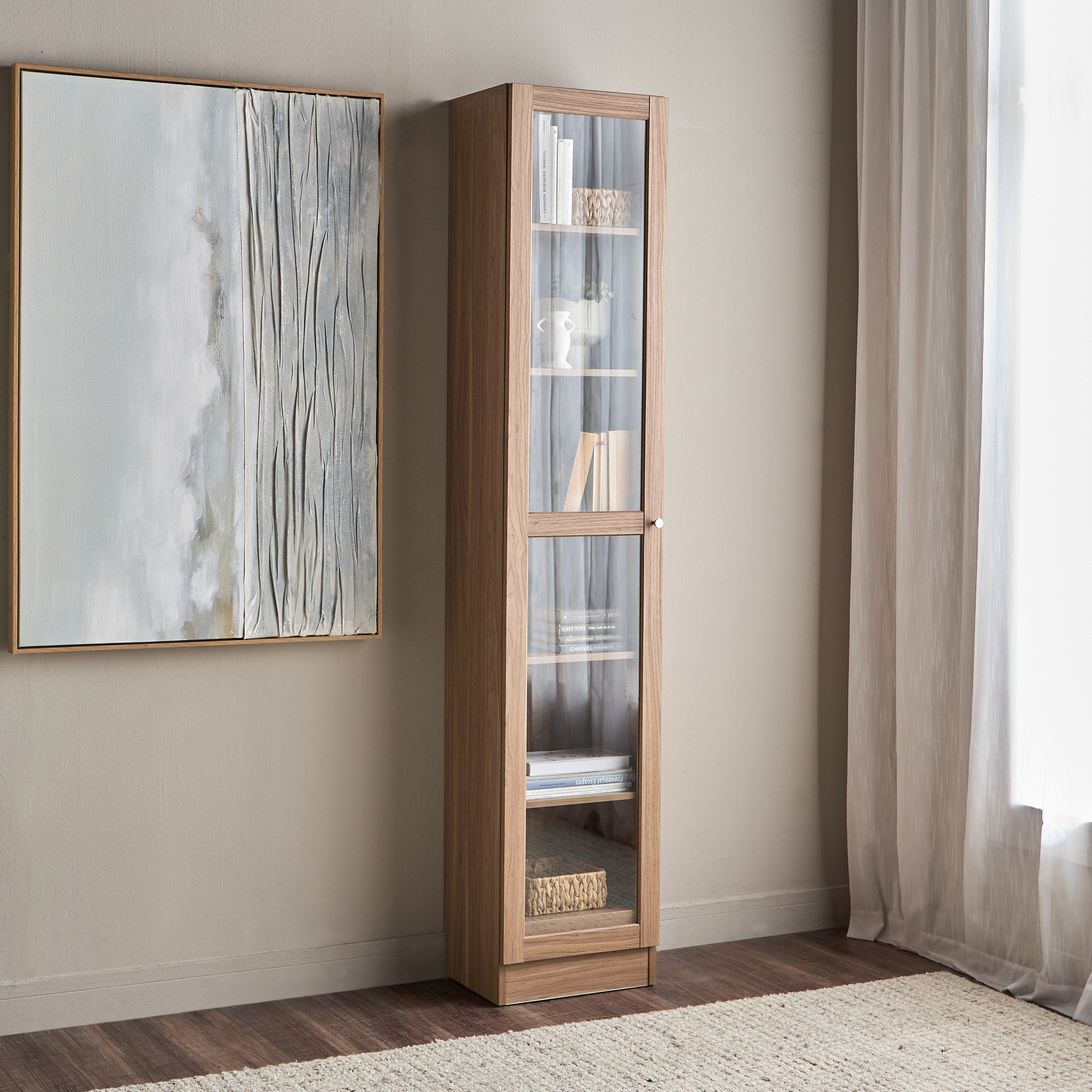 Shop Brayden Tall Bookcase With Glass Doors - Compact | Home Centre Bahrain