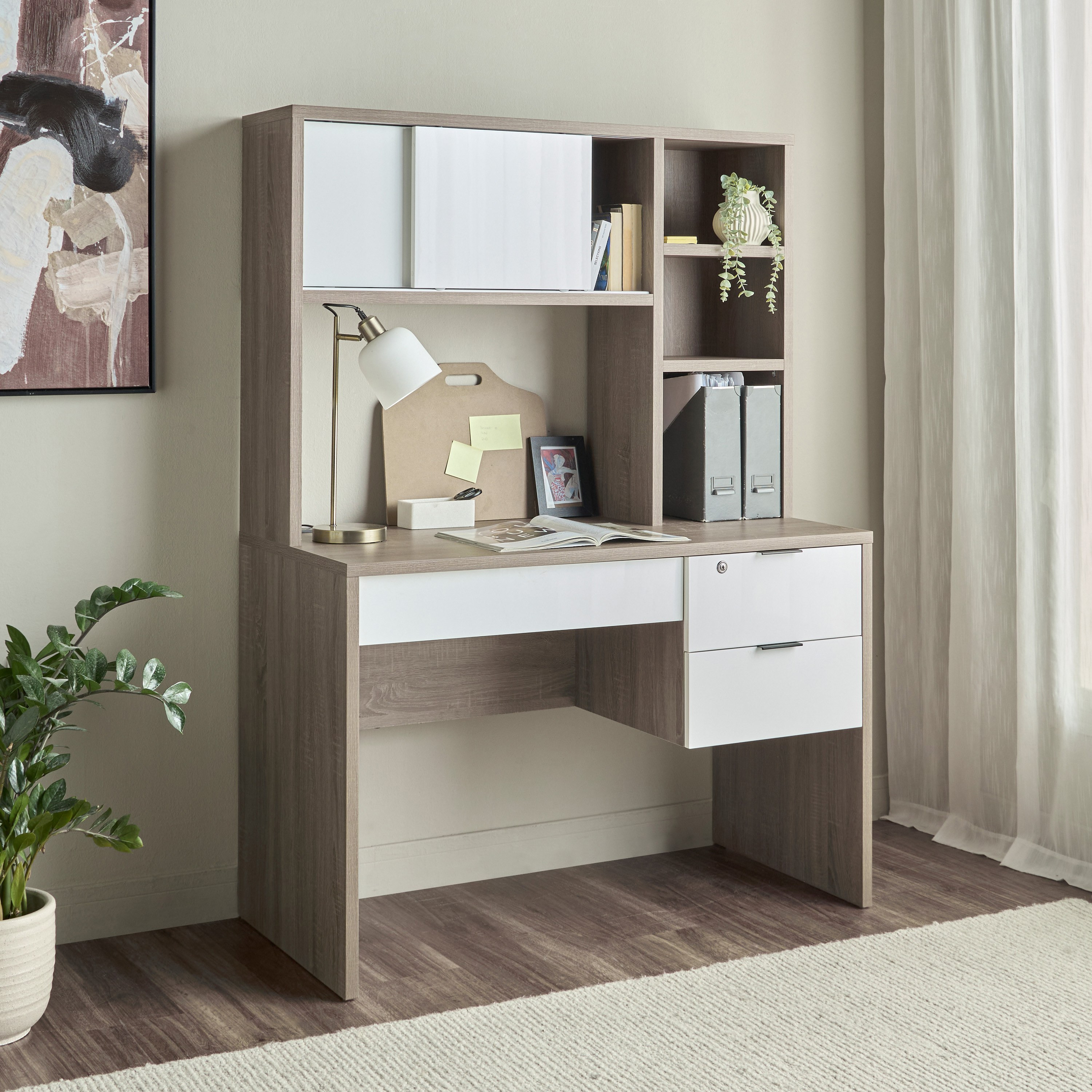 Shop Dublin Study Desk with Hutch | Homecentre Oman