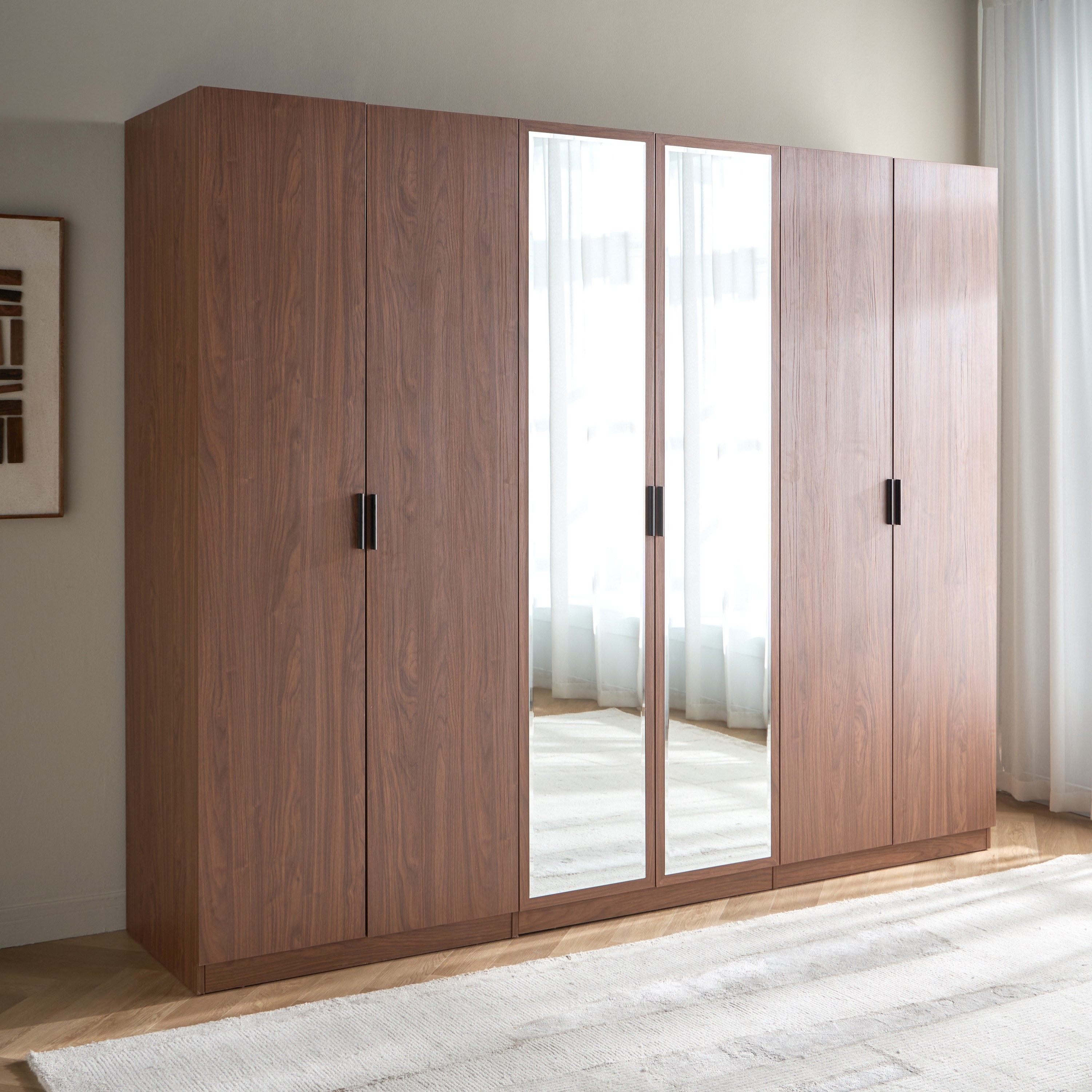 Shop Countryside 6-Door Wardrobe with Drawer | Homecentre Qatar