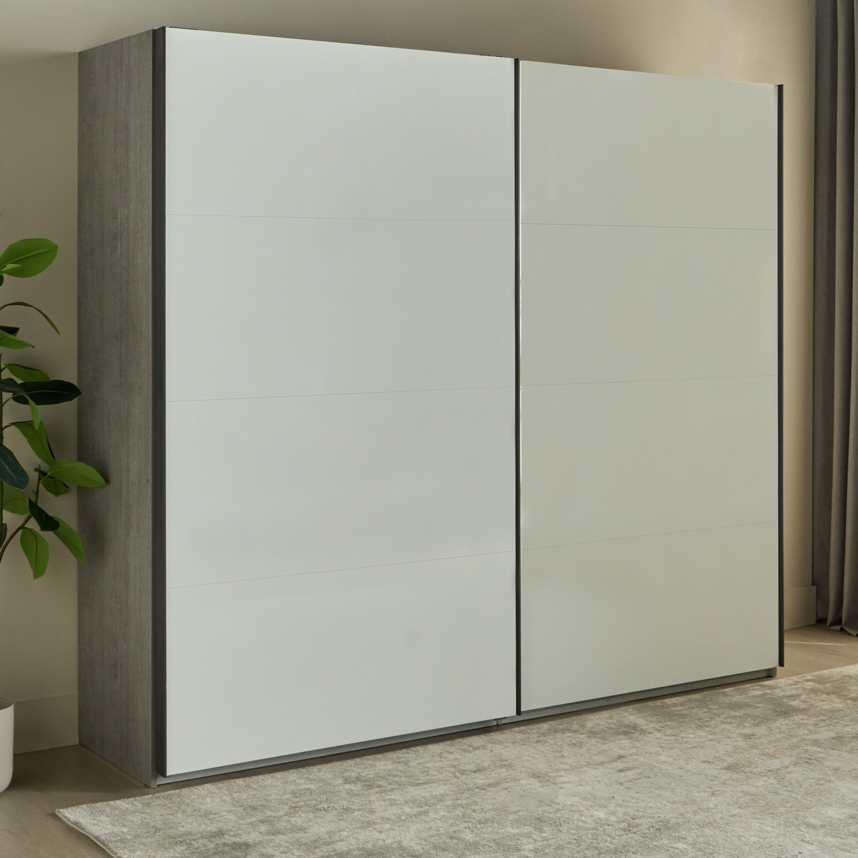 Shop Petra 2-Door Sliding Wardrobe with Drawers | Homecentre Qatar