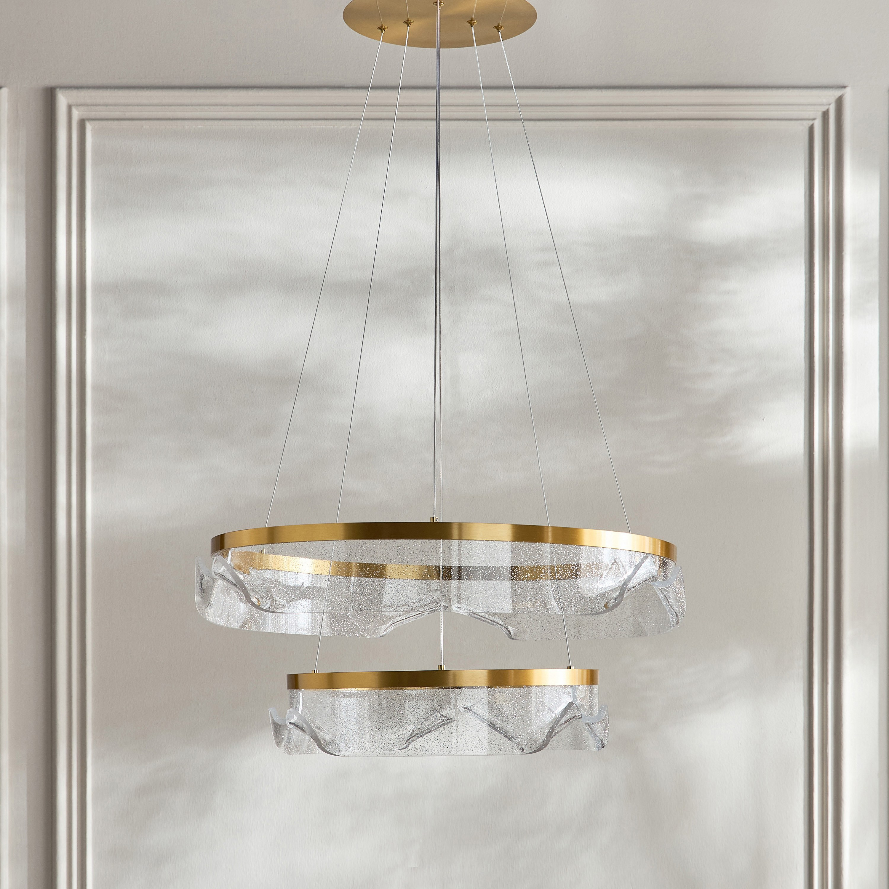 Shop Roscoe 2-Ring LED Acrylic Chandelier | Homecentre Qatar