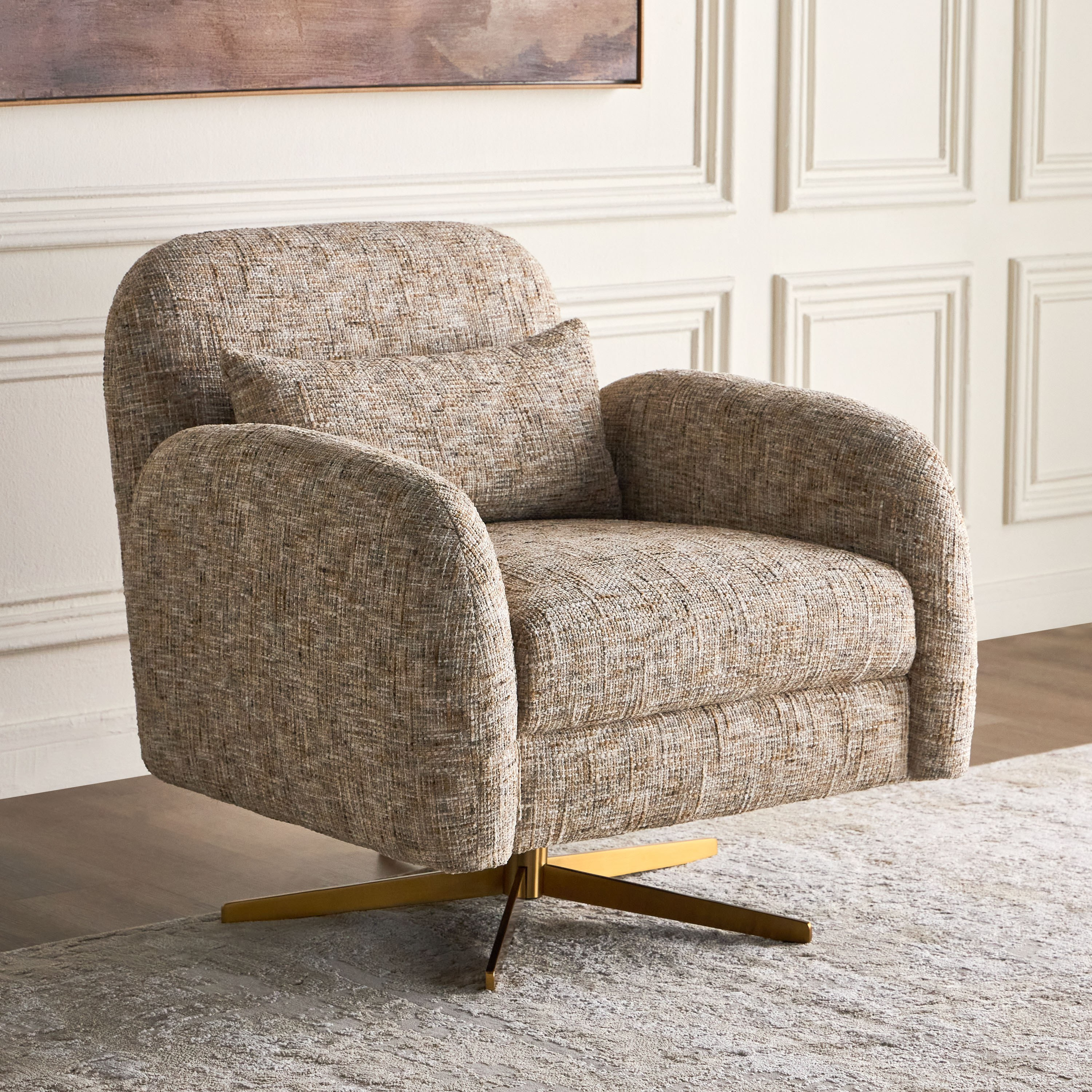 Shop Rivara Fabric Swivel Armchair | Homecentre Oman