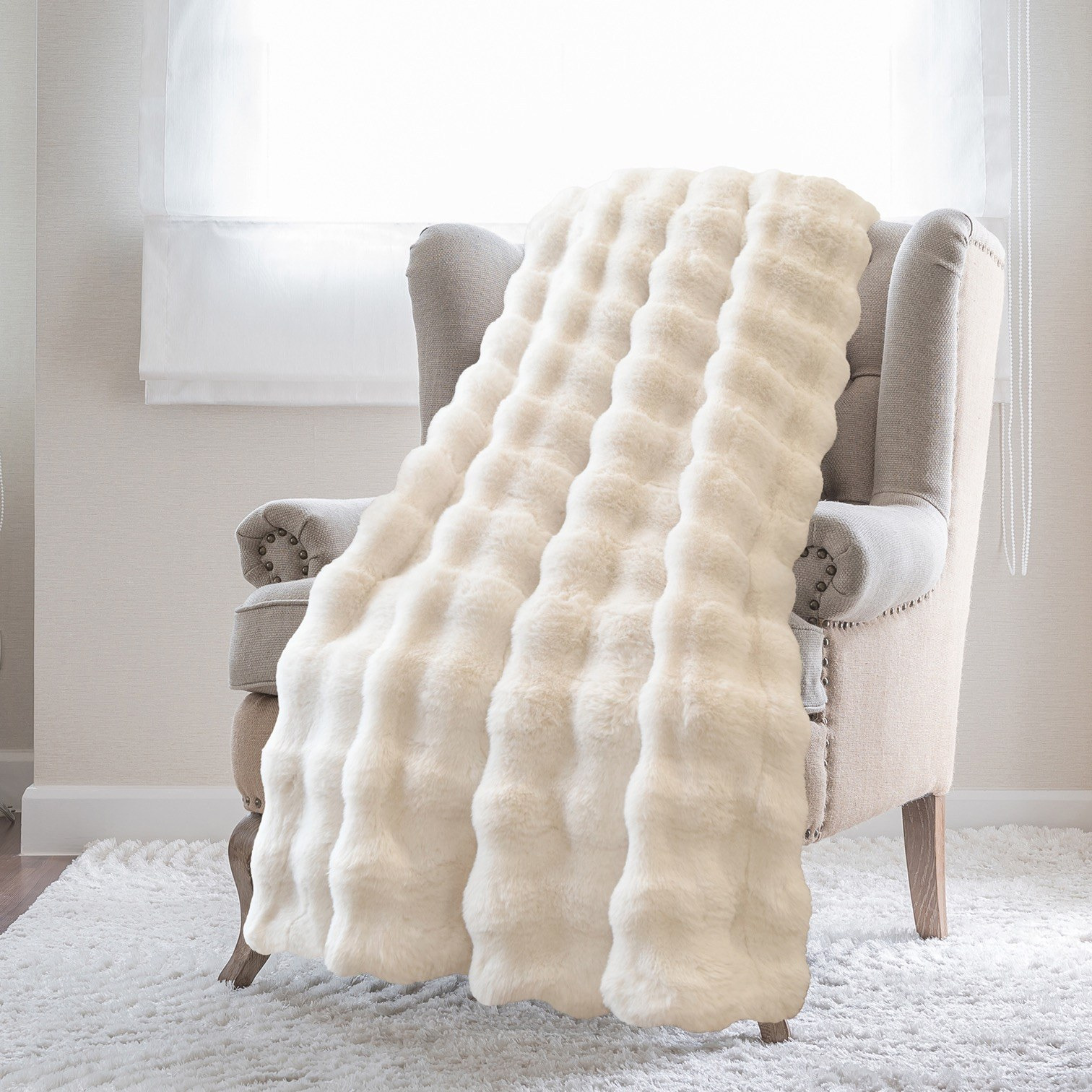 Shop Jessica Rabbit Fur Blanket - 220x240 cm | Home Centre Qatar