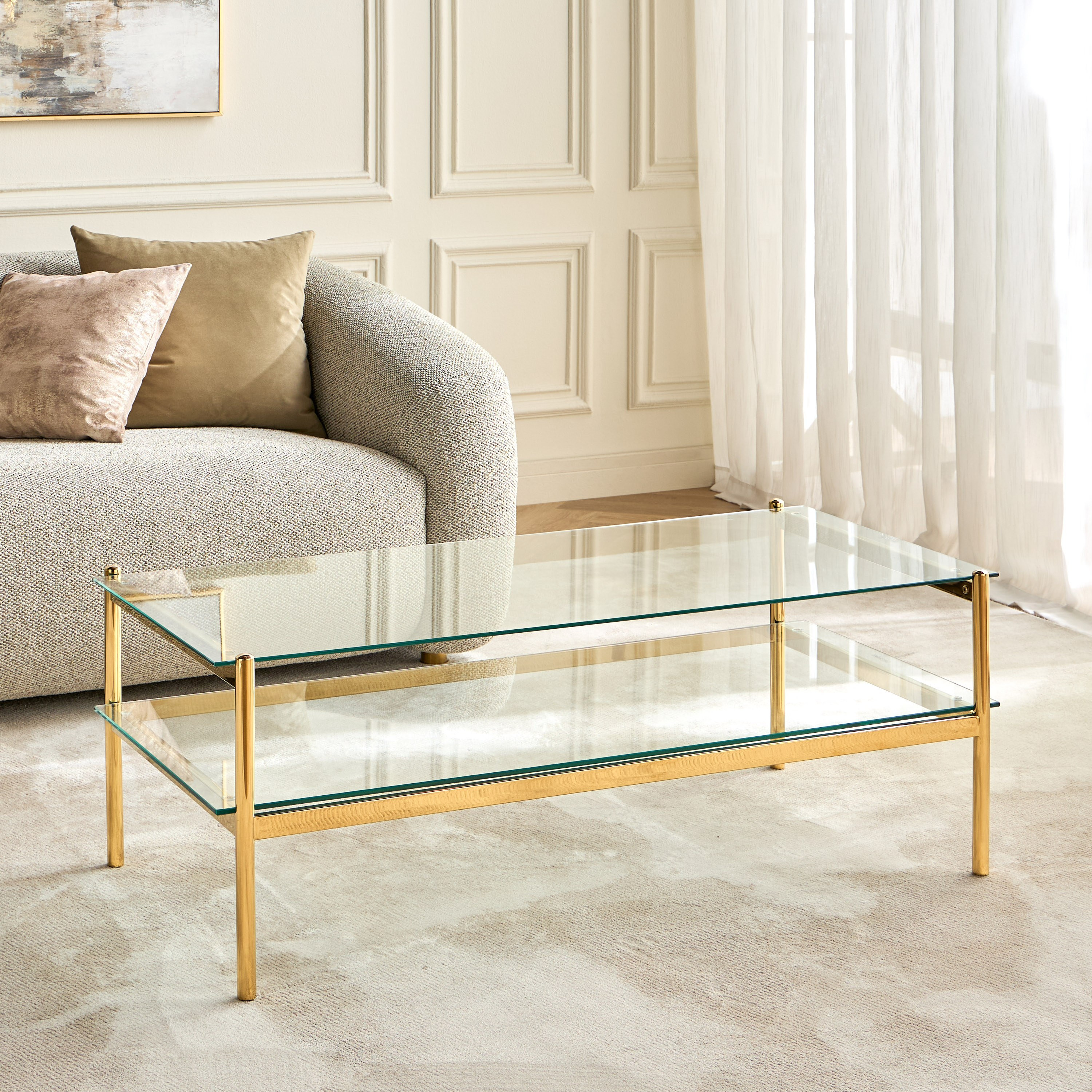 Shop Stark Glass Top Coffee Table | Homecentre Oman