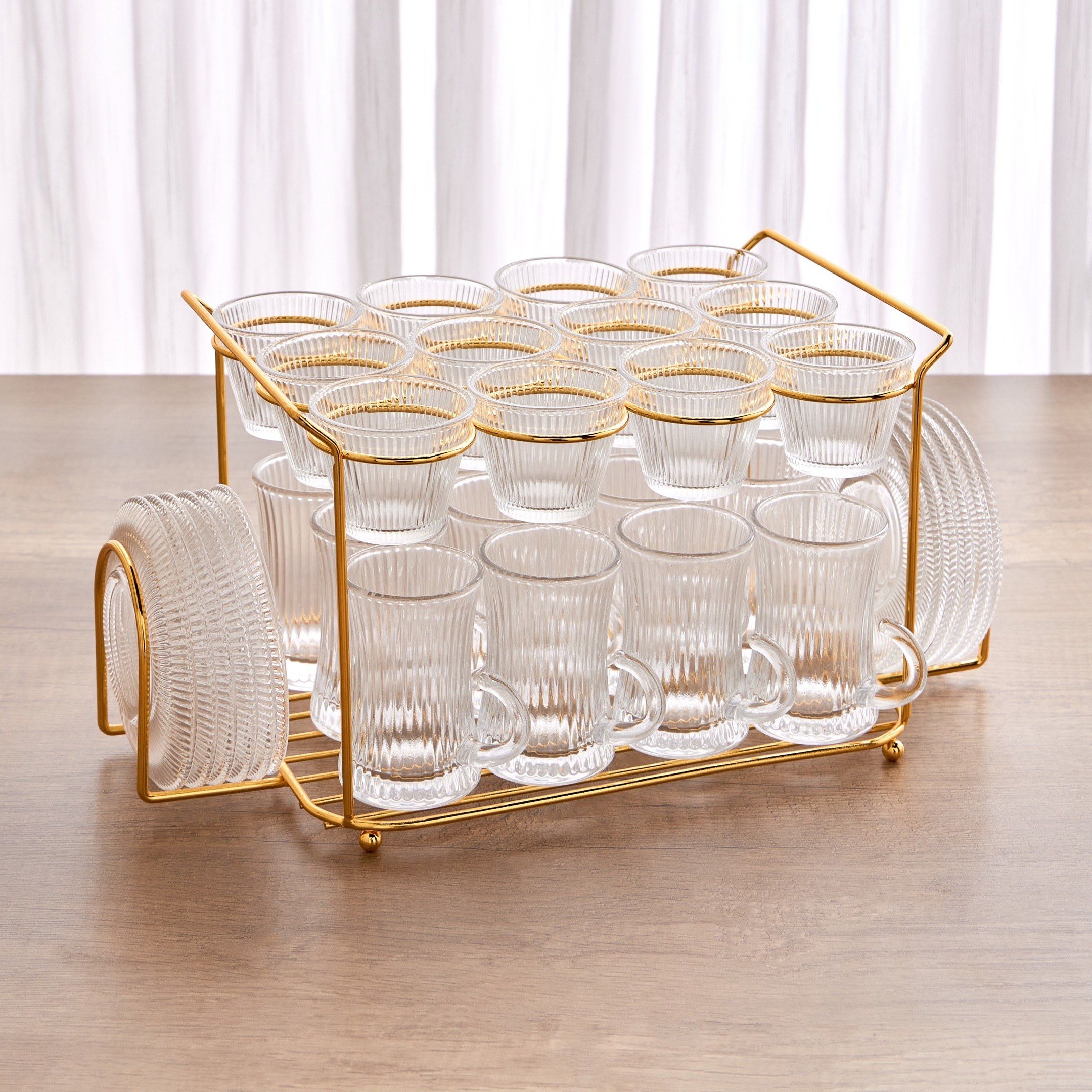 Shop Yara 36-Piece Glass Istikan Kahwa Set | Home Centre UAE