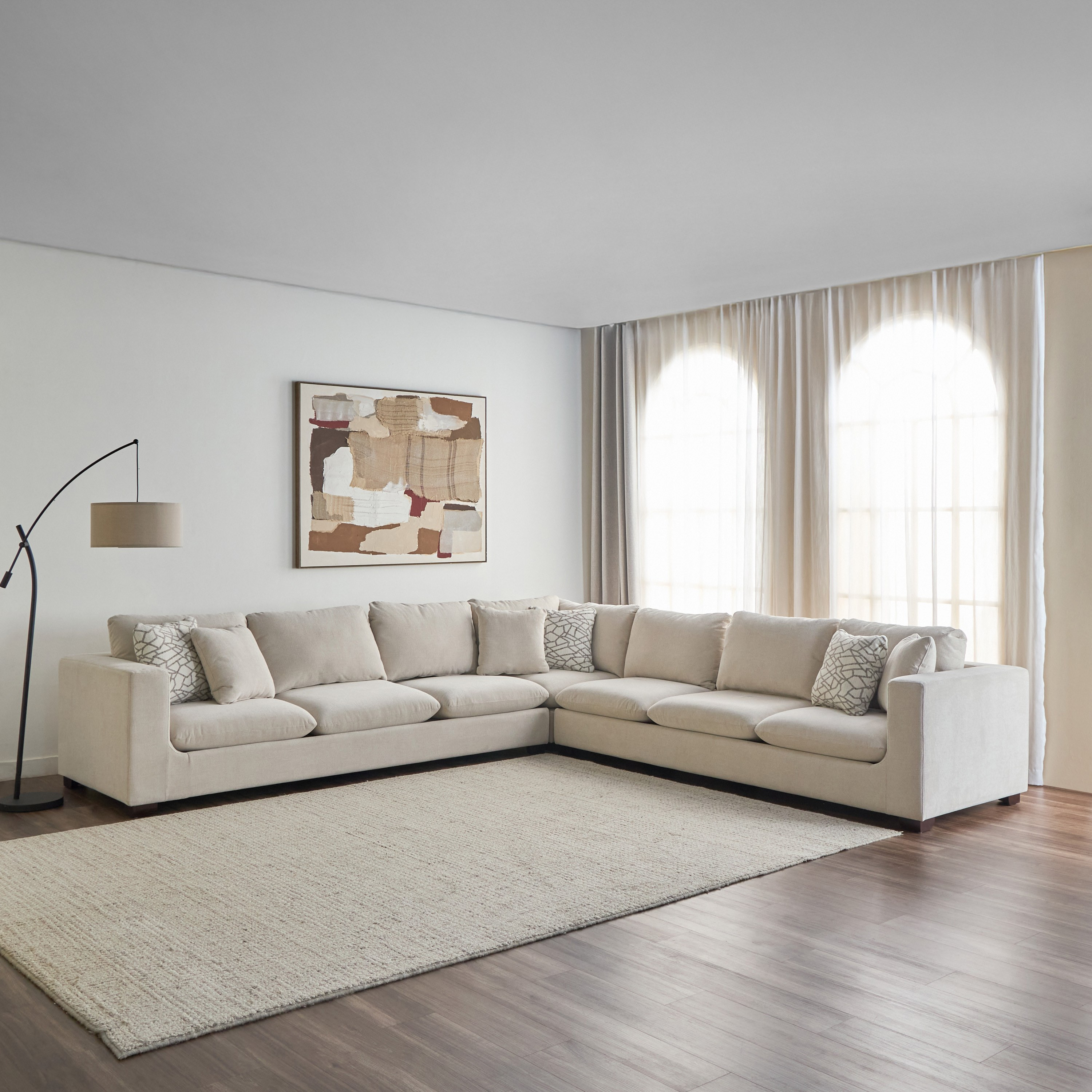 Shop Pearson 6-Seater Fabric Reversible Corner Sofa | Homecentre Oman
