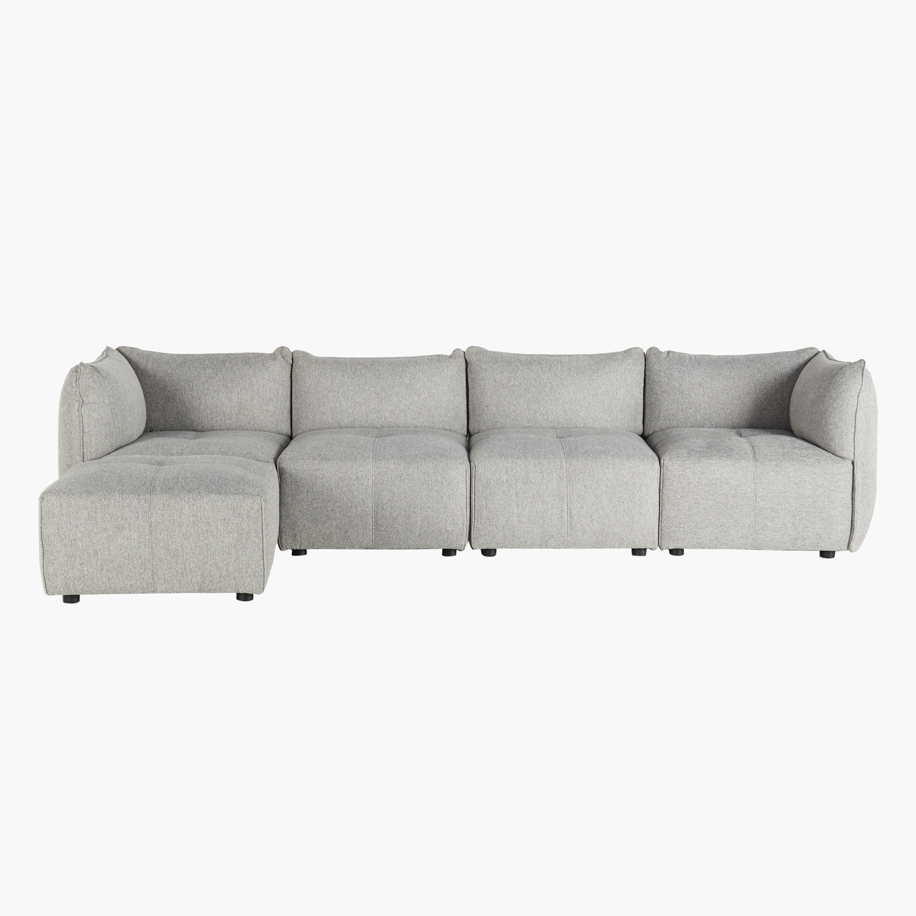 Shop Levin 4-Seater Fabric Modular Sofa with Ottoman Online ...